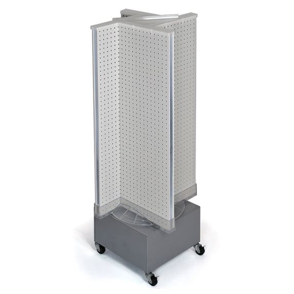 Pinwheel Pegboard Floor Display on Revolving Wheeled Base. Spinner Rack ...
