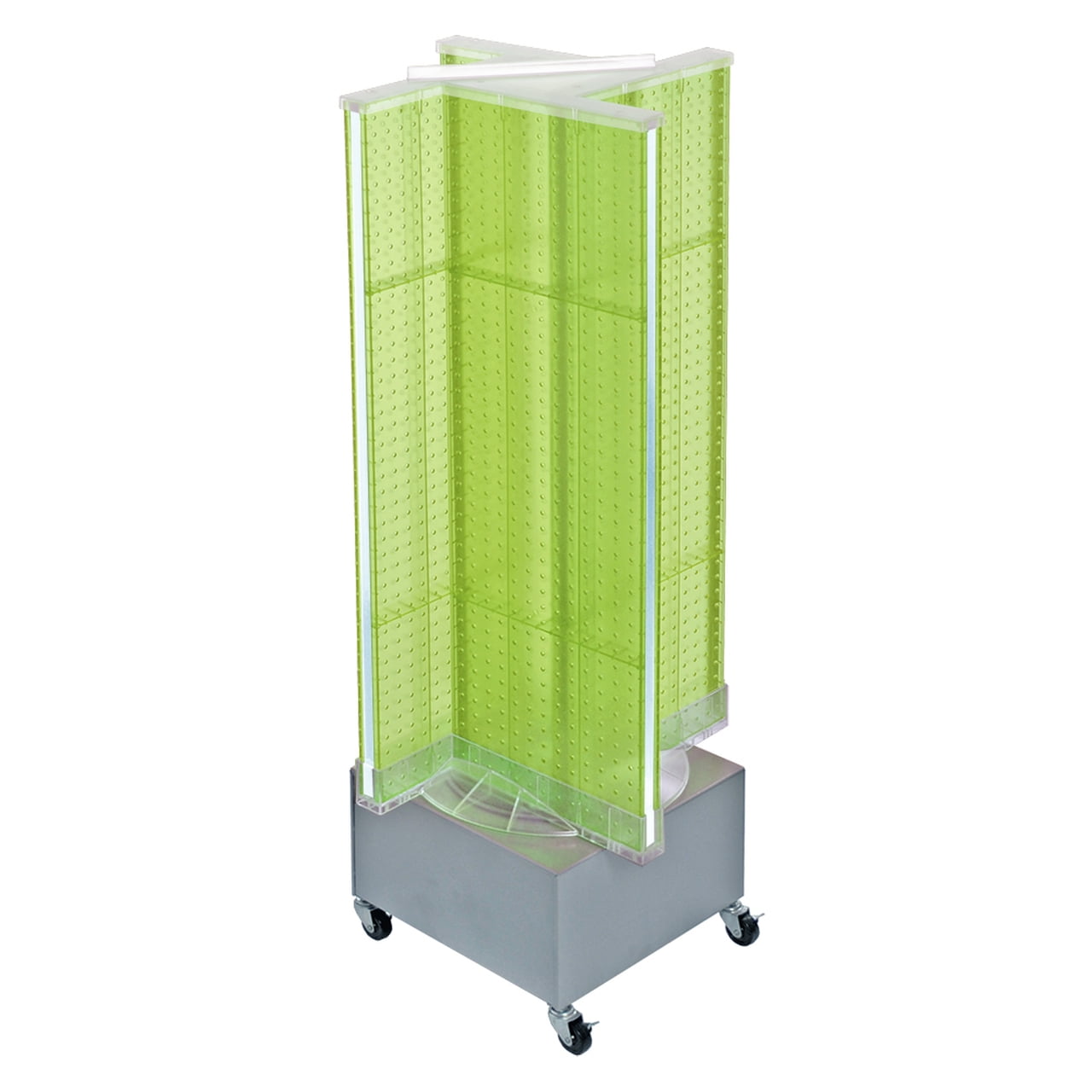Pinwheel Pegboard Floor Display on Revolving Wheeled Base. Spinner Rack ...