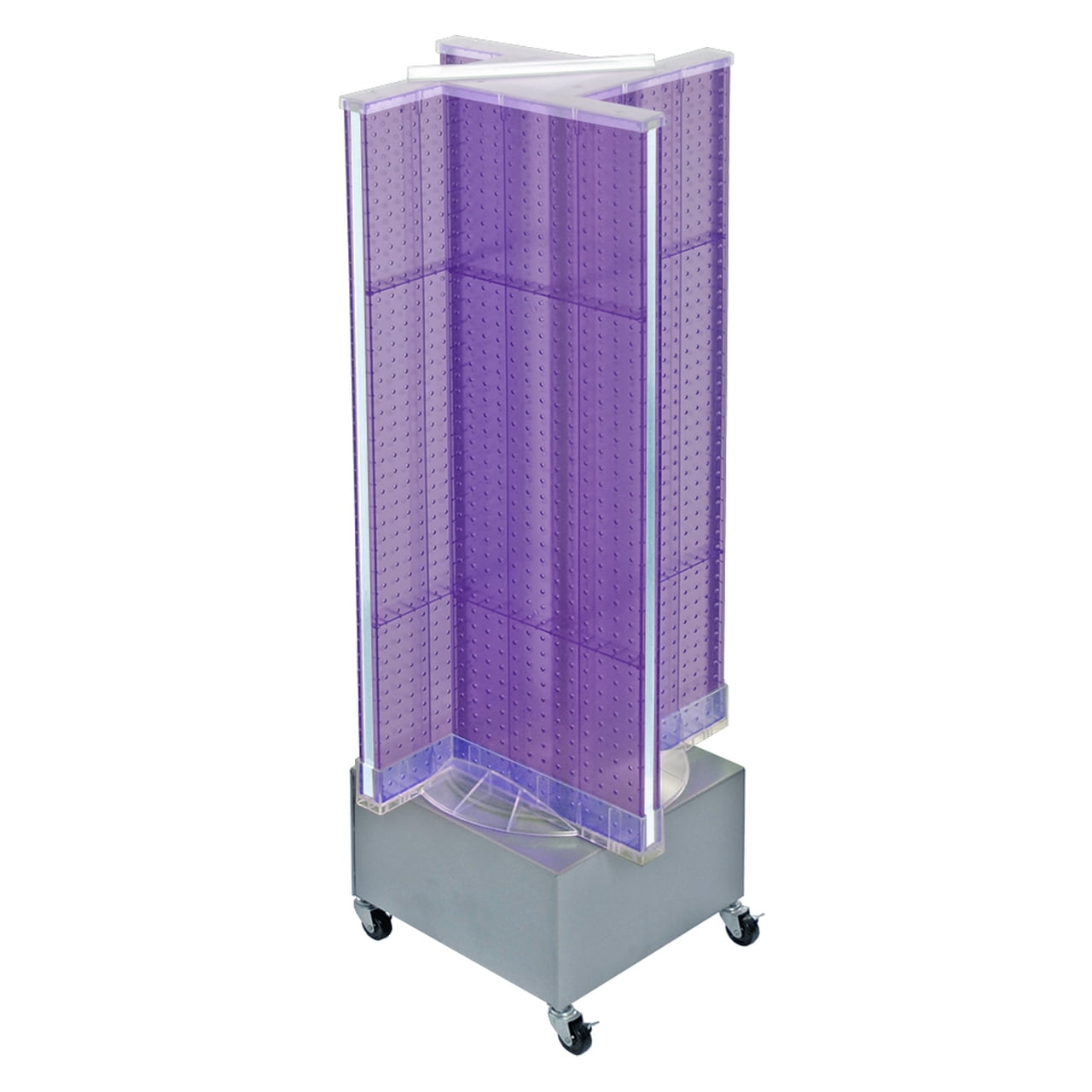 Pinwheel Pegboard Floor Display on Revolving Wheeled Base. Spinner Rack ...