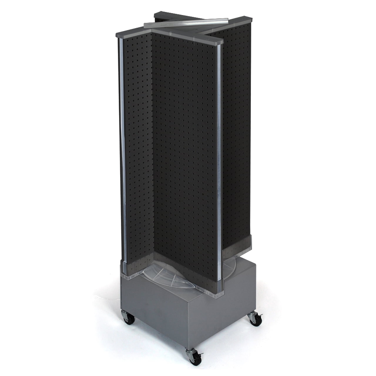Pinwheel Pegboard Floor Display on Revolving Wheeled Base. Spinner Rack ...