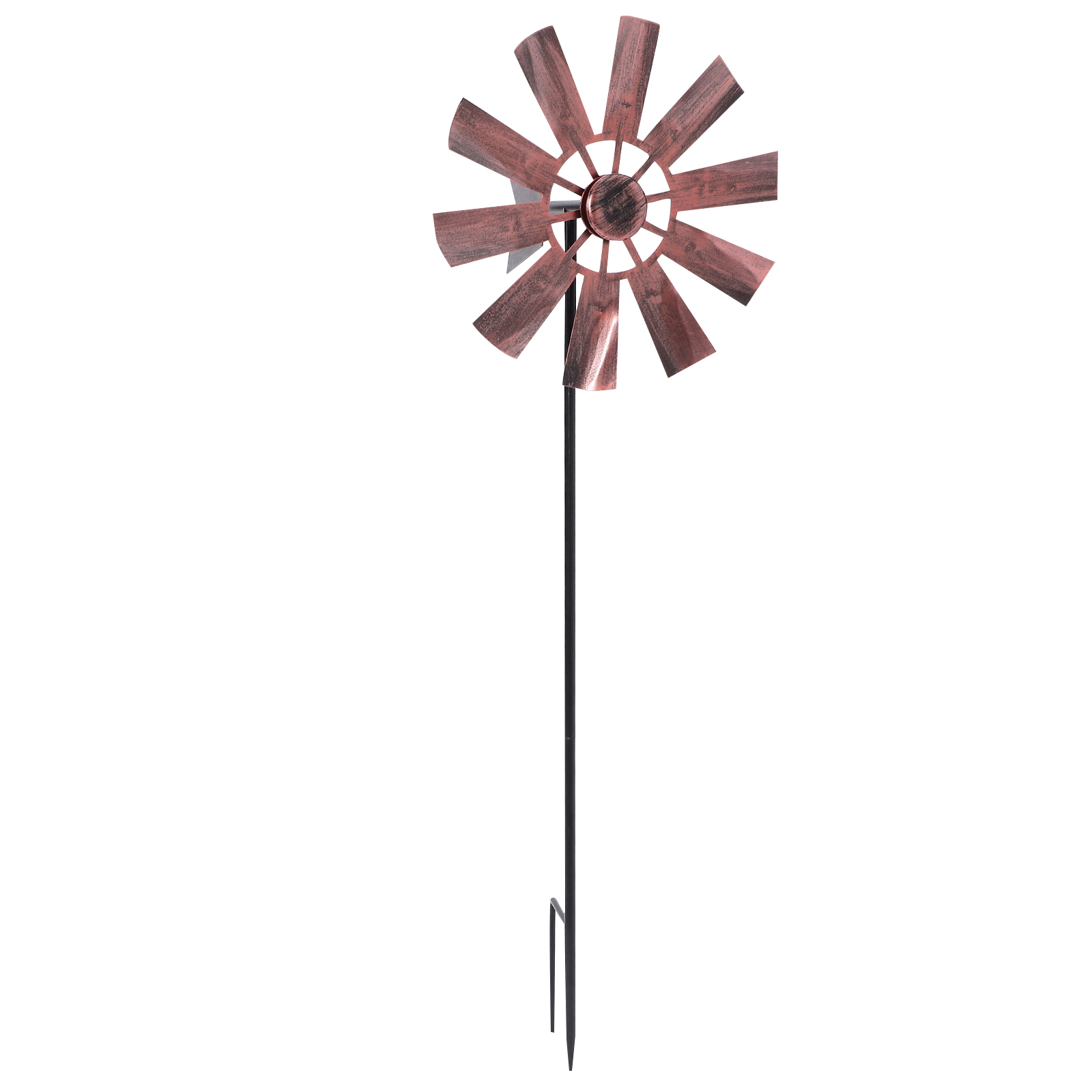 Pinwheel Plant Wrought Iron Metal Windmill Garden Sculpture Coffee ...