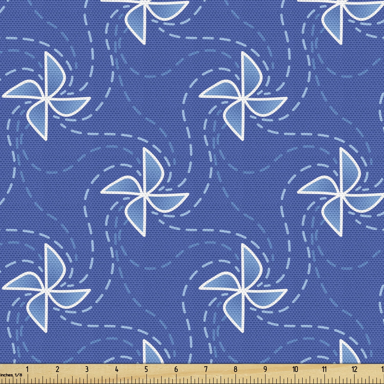 Ambesonne Pinwheel Fabric by the Yard Upholstery, Blue Energy Pattern ...