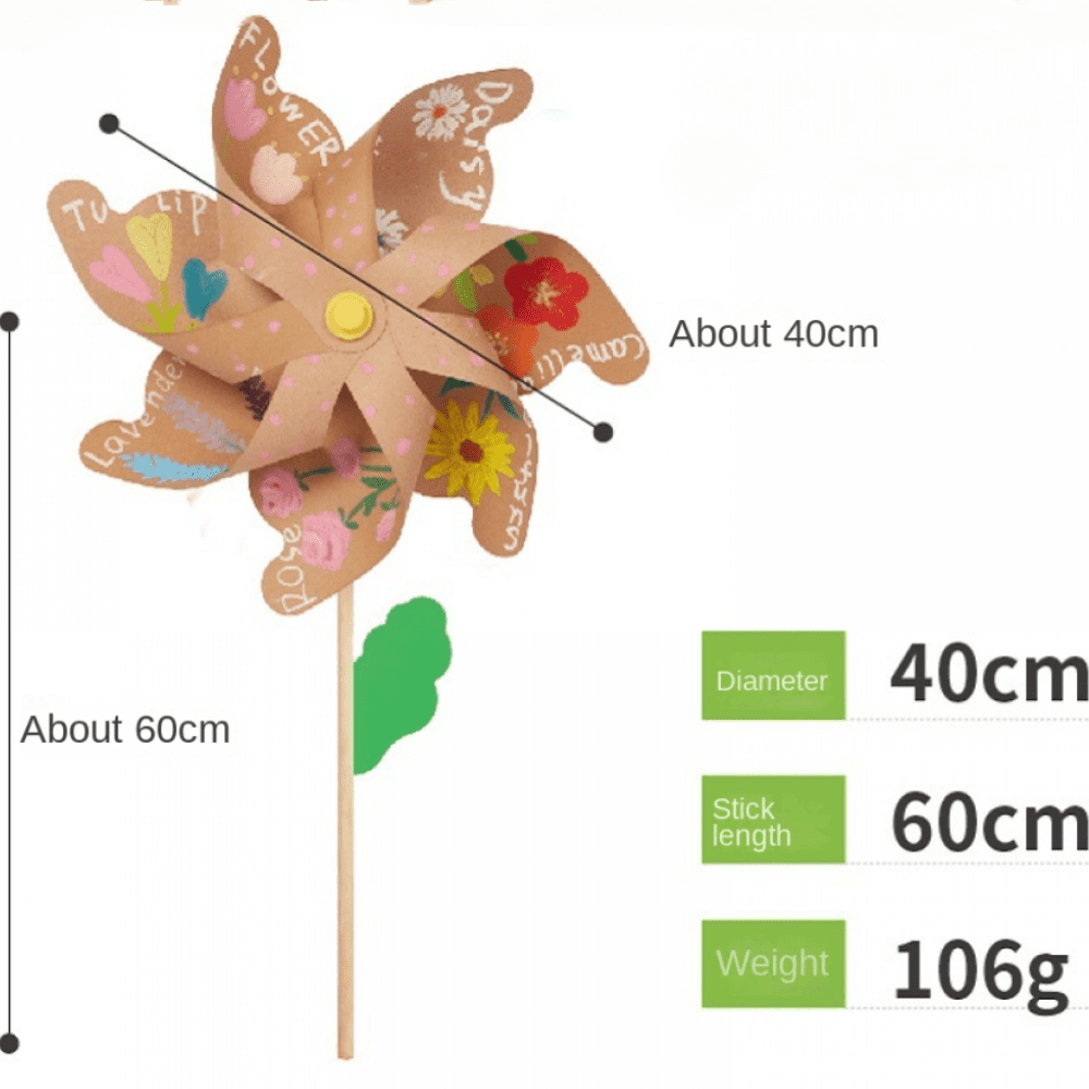 Pinwheels,14 Inch Transparent Windmills with Wood Sticks,Party ...