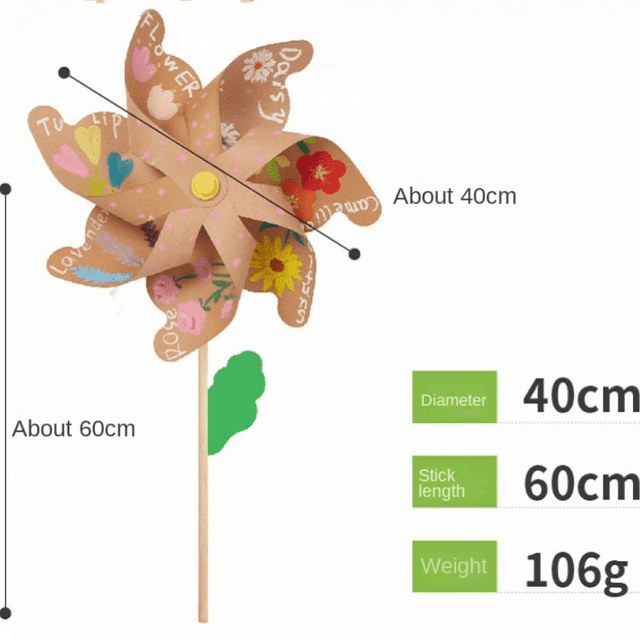 Pinwheels,14 Inch Transparent Windmills with Wood Sticks,Party ...