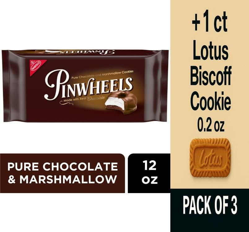 Pinwheels Pure Chocolate & Marshmallow Wafer Cookies 12 oz - Pack of 3 ...