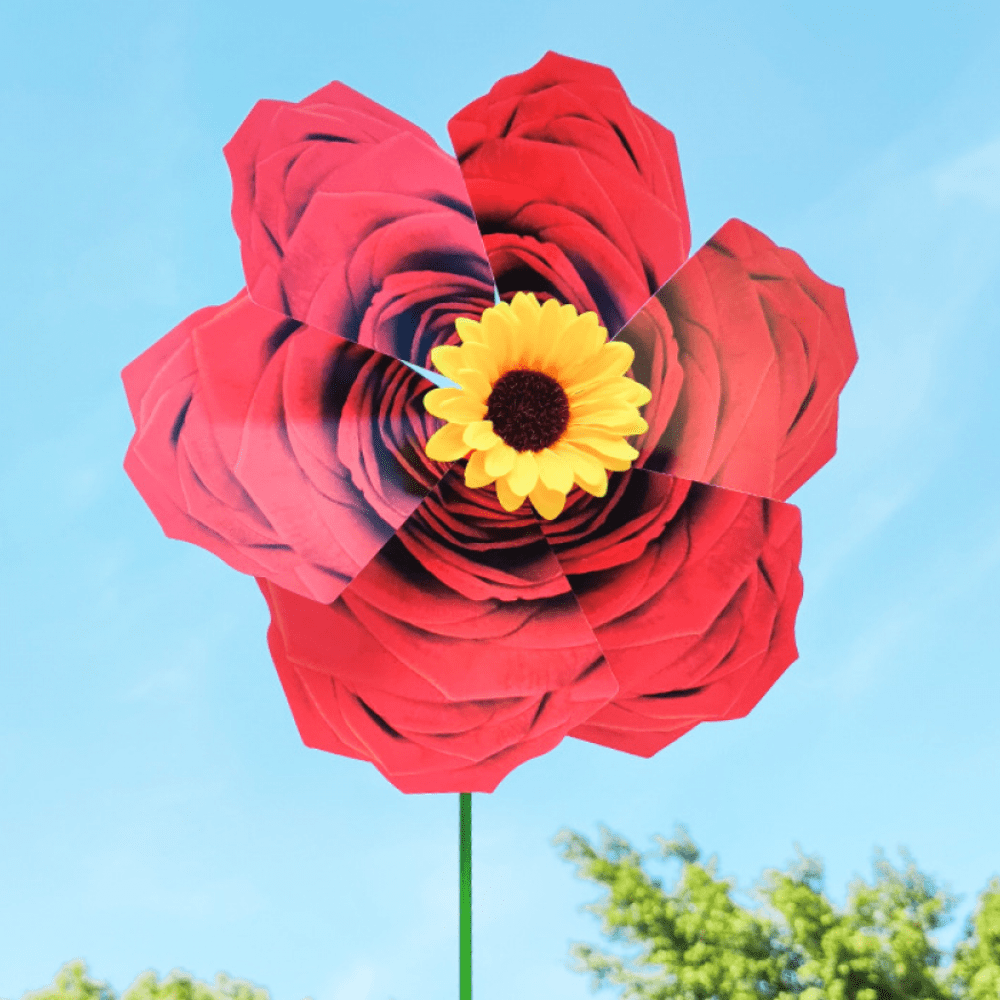 Pinwheels for Yard and Garden, Plastic Pinwheels with Fiber Rod ...