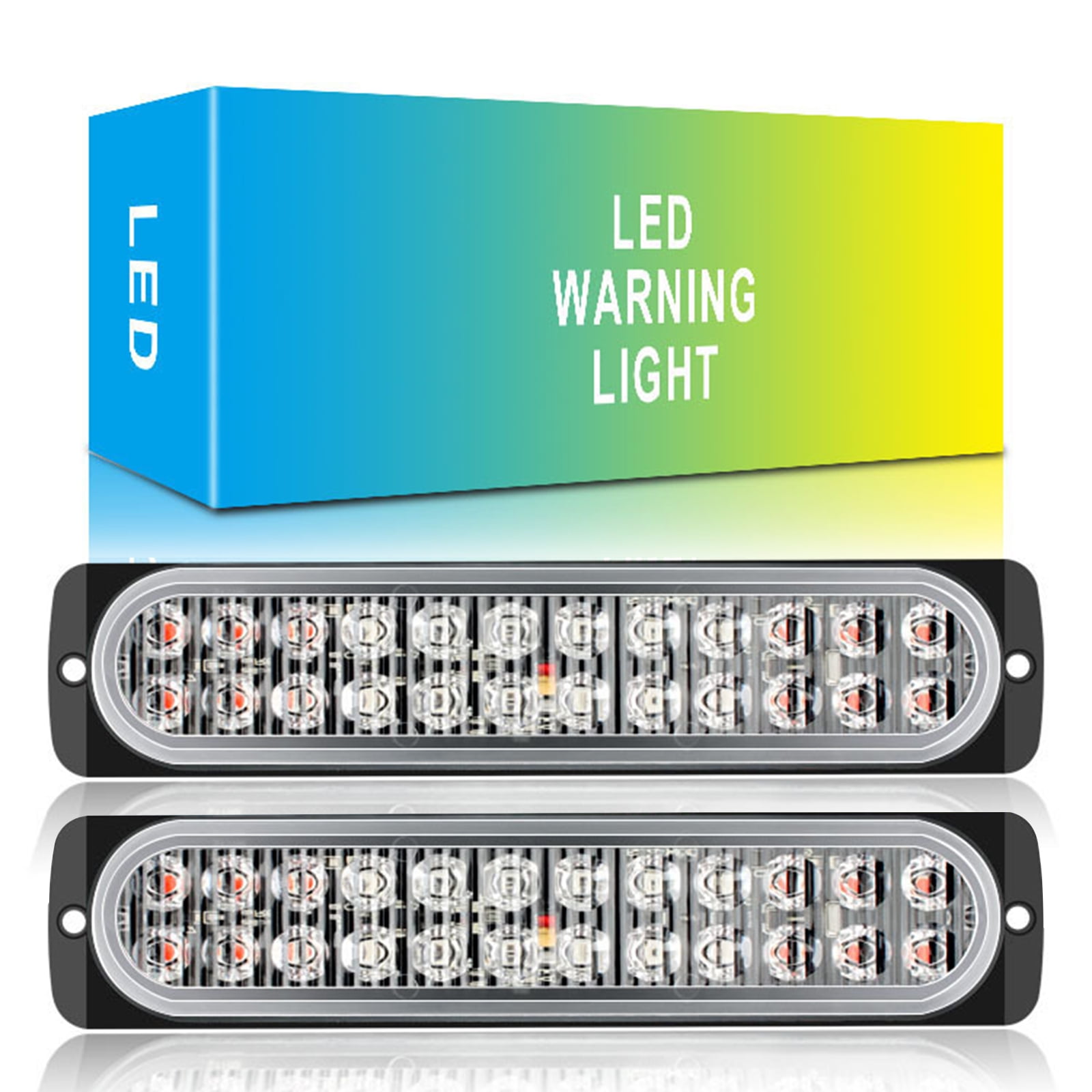 Pinypikaka 1 Pair 24 Led Lights Truck Warning Lights Turn Signal Ip68 ...