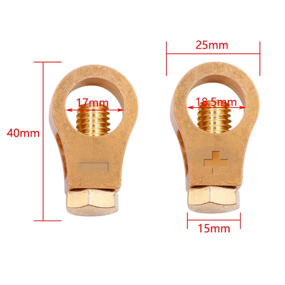 Pinypikaka 1 Pair Copper Car Battery Terminal, Wire Cable Clamp ...