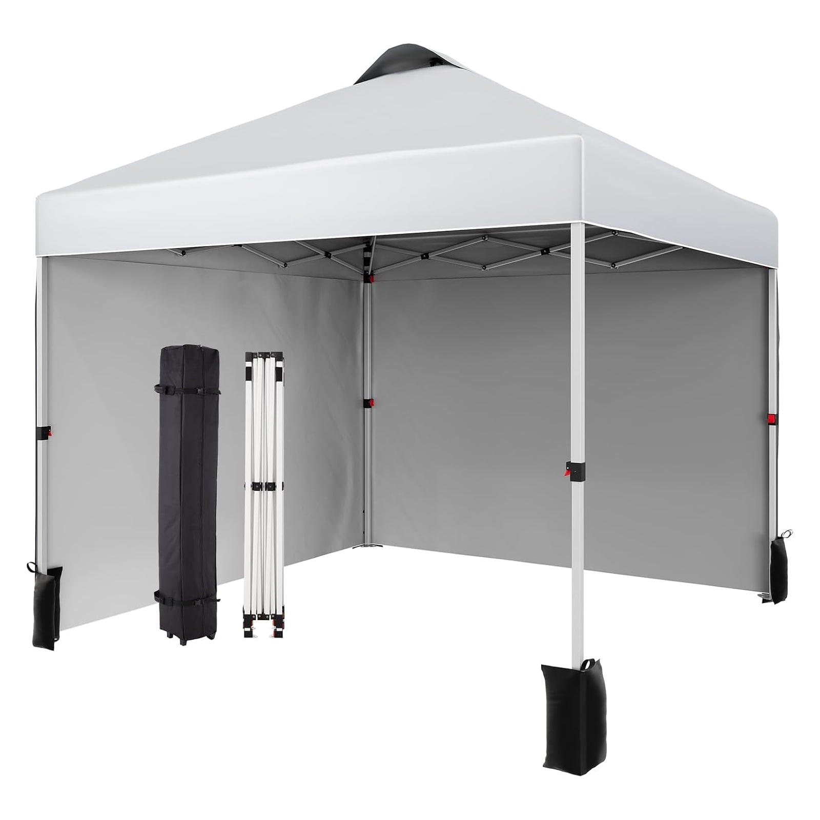Pinypikaka 10'x10' Pop Up Outdoor Canopy with 2 Sidewall & Vented Roof ...