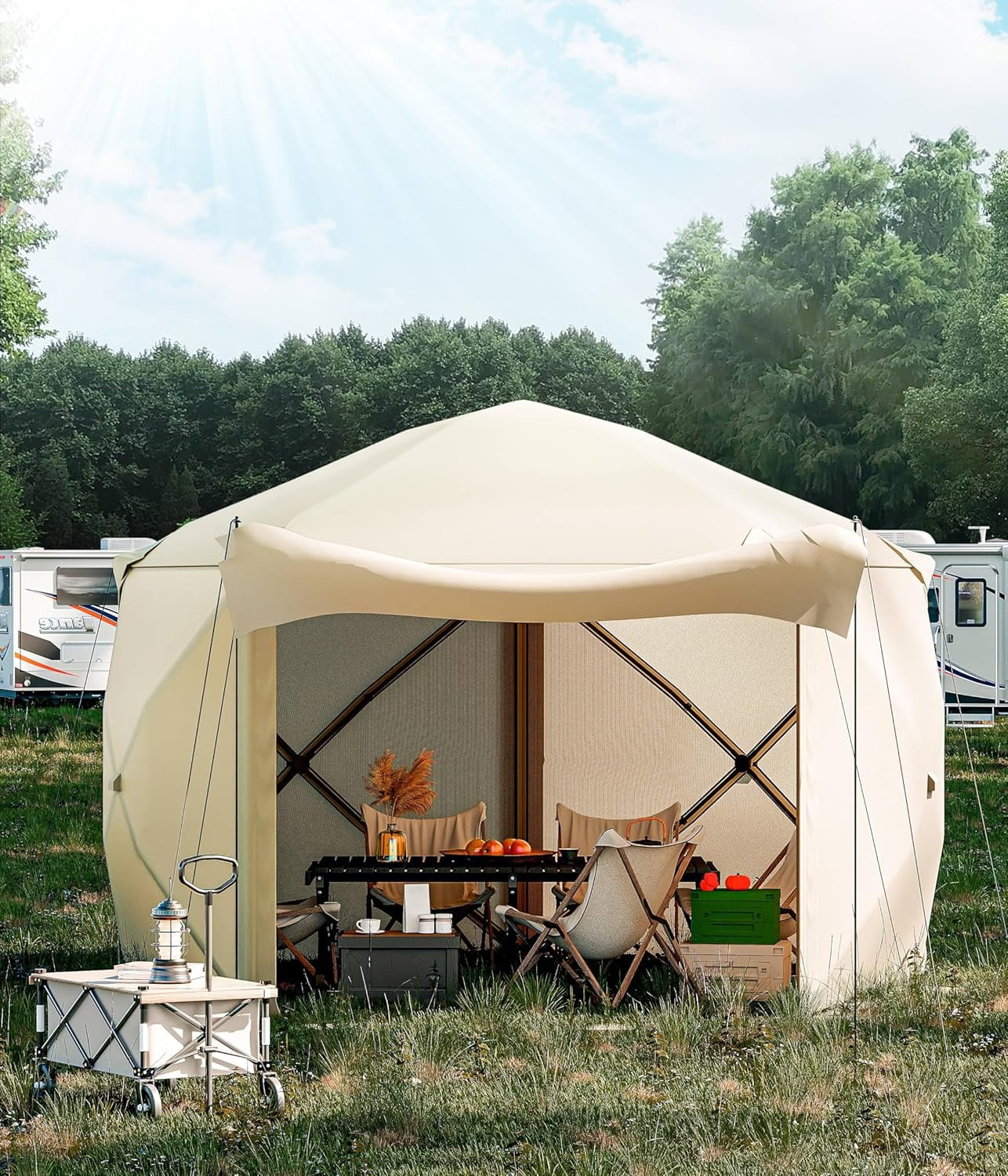 Pinypikaka 10'x10' Screen House Tent Instant Room Shelter Pop up Gazebo ...