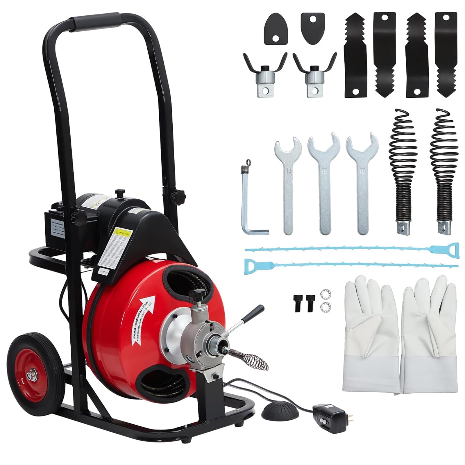 Pinypikaka 100ft x 3/8inch Drain Cleaner Machine Auto-feed Electric ...