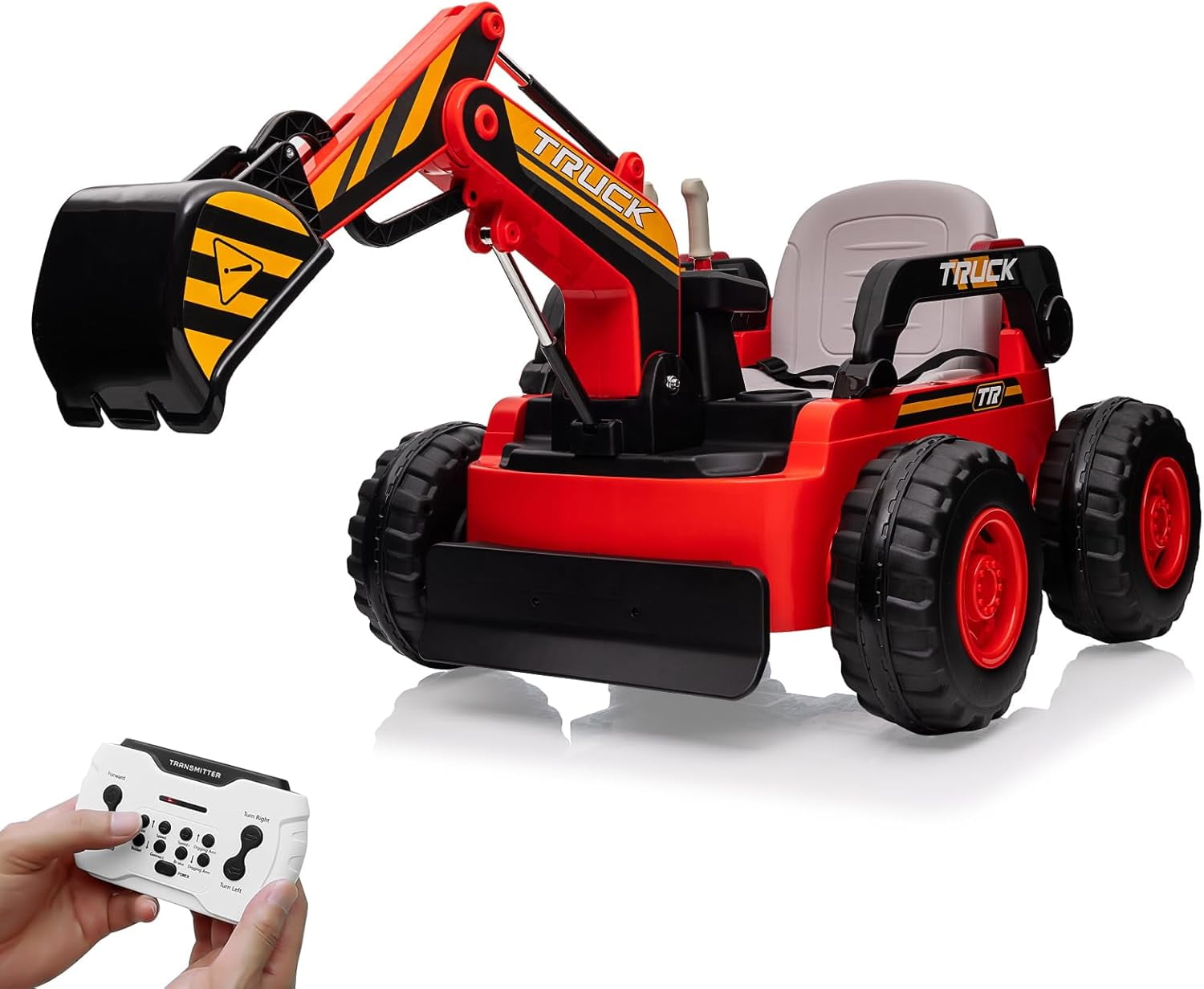 Pinypikaka 12V Kids Ride On Excavator Digger Truck w/ Remote Control ...