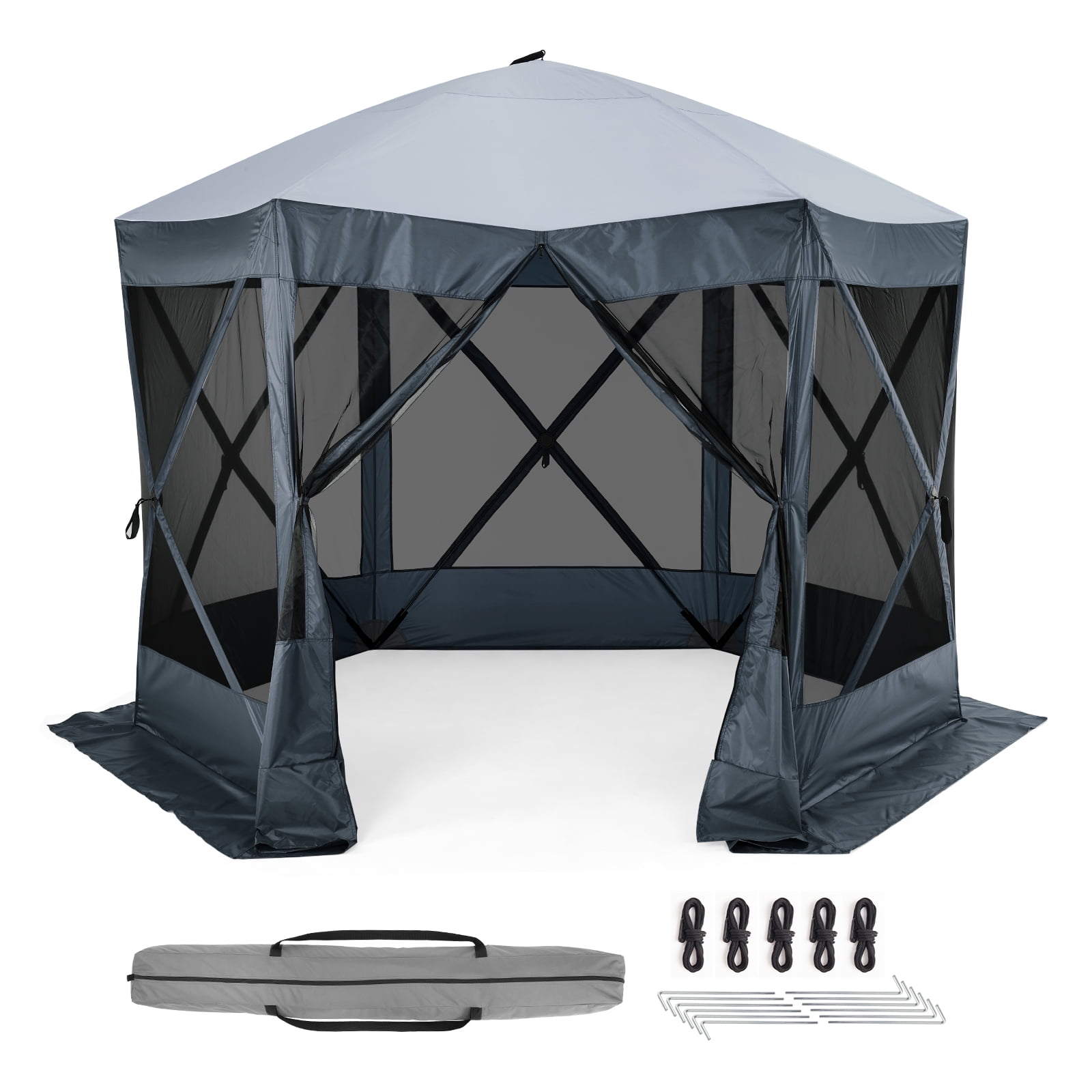 Pinypikaka 12x12ft Camping Gazebo, Portable Pop Up Canopy Outdoor ...