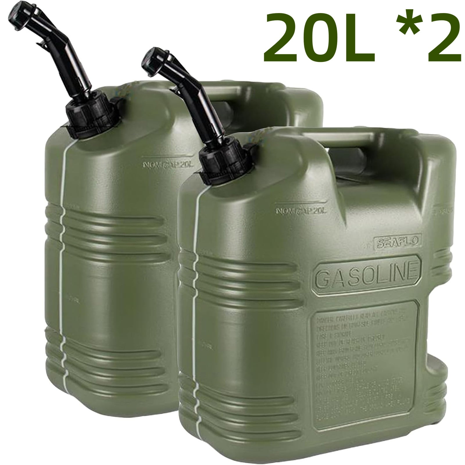 Pinypikaka 2 Pack 5 Gallon Gas Fuel Can Storage Container Diesel Tank ...