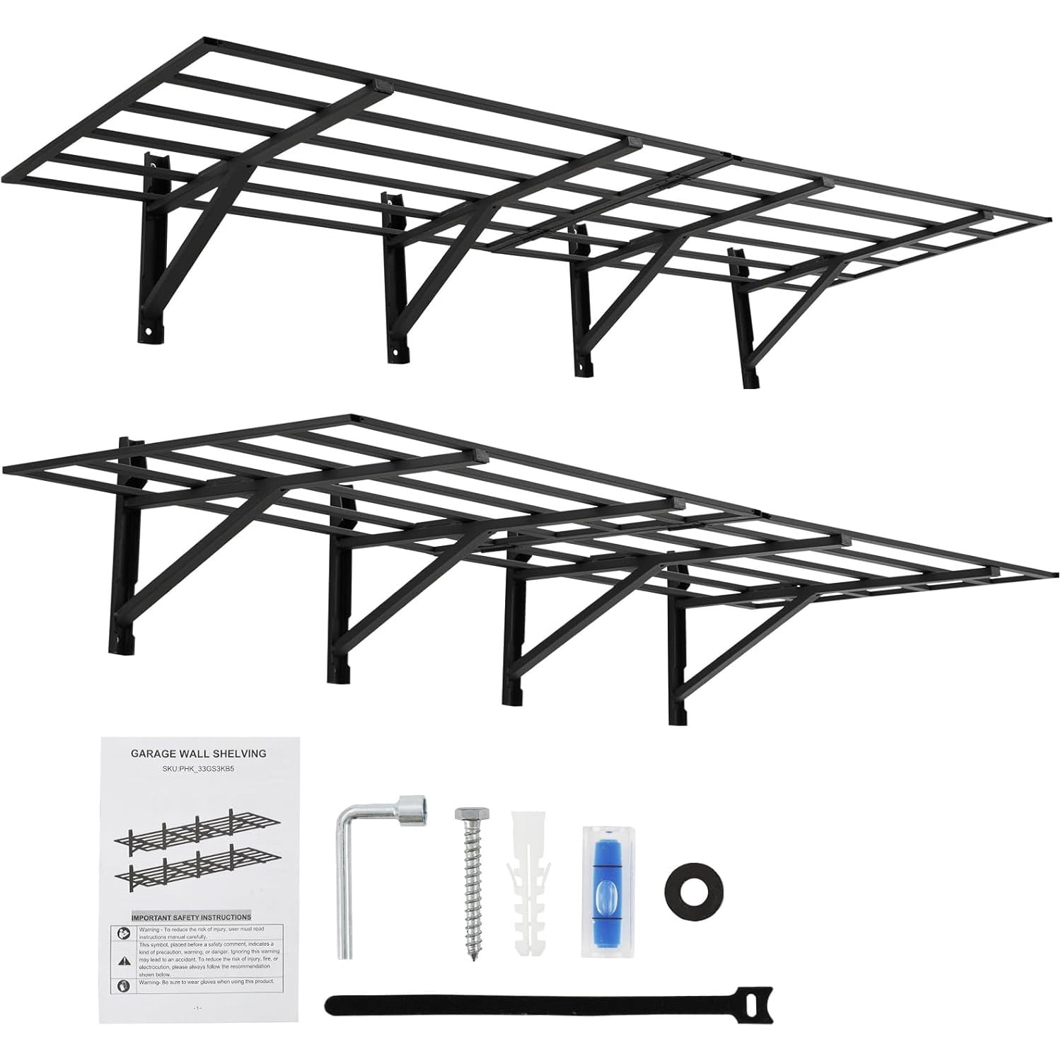 Pinypikaka 2 Pack Garage Storage Shelving, 2x6ft Wall Mount Shelves ...