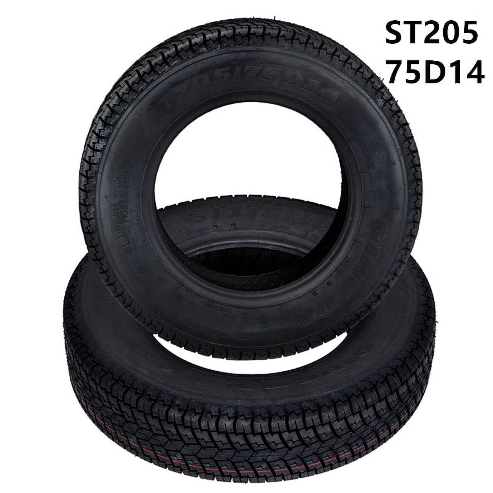 Pinypikaka 2 Pack ST205/75D14 Trailer Tires 6PR Load Range C 14in Fuel ...