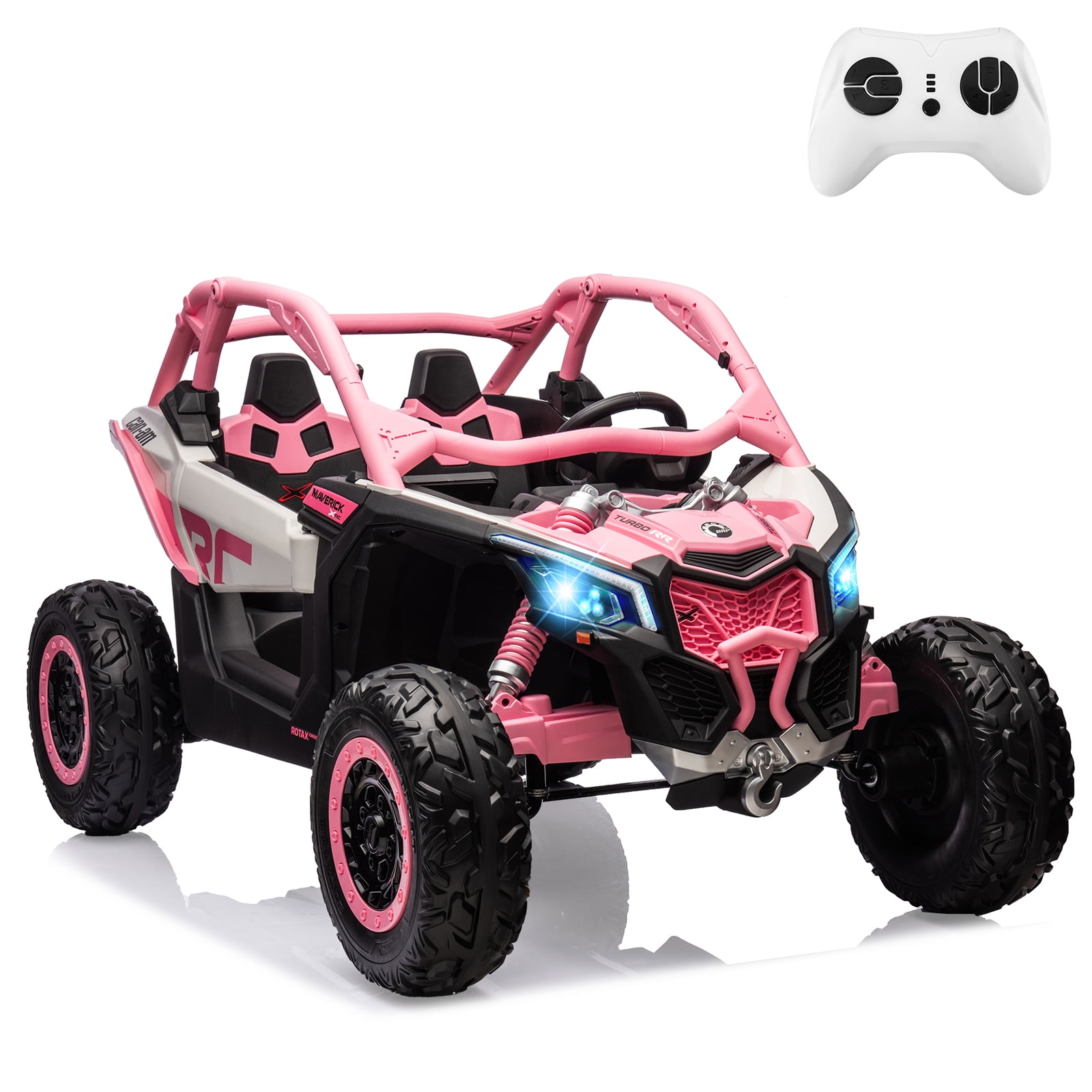 Pinypikaka 2 Seats Ride on UTV with Remote Control for Kids, 2x24V ...