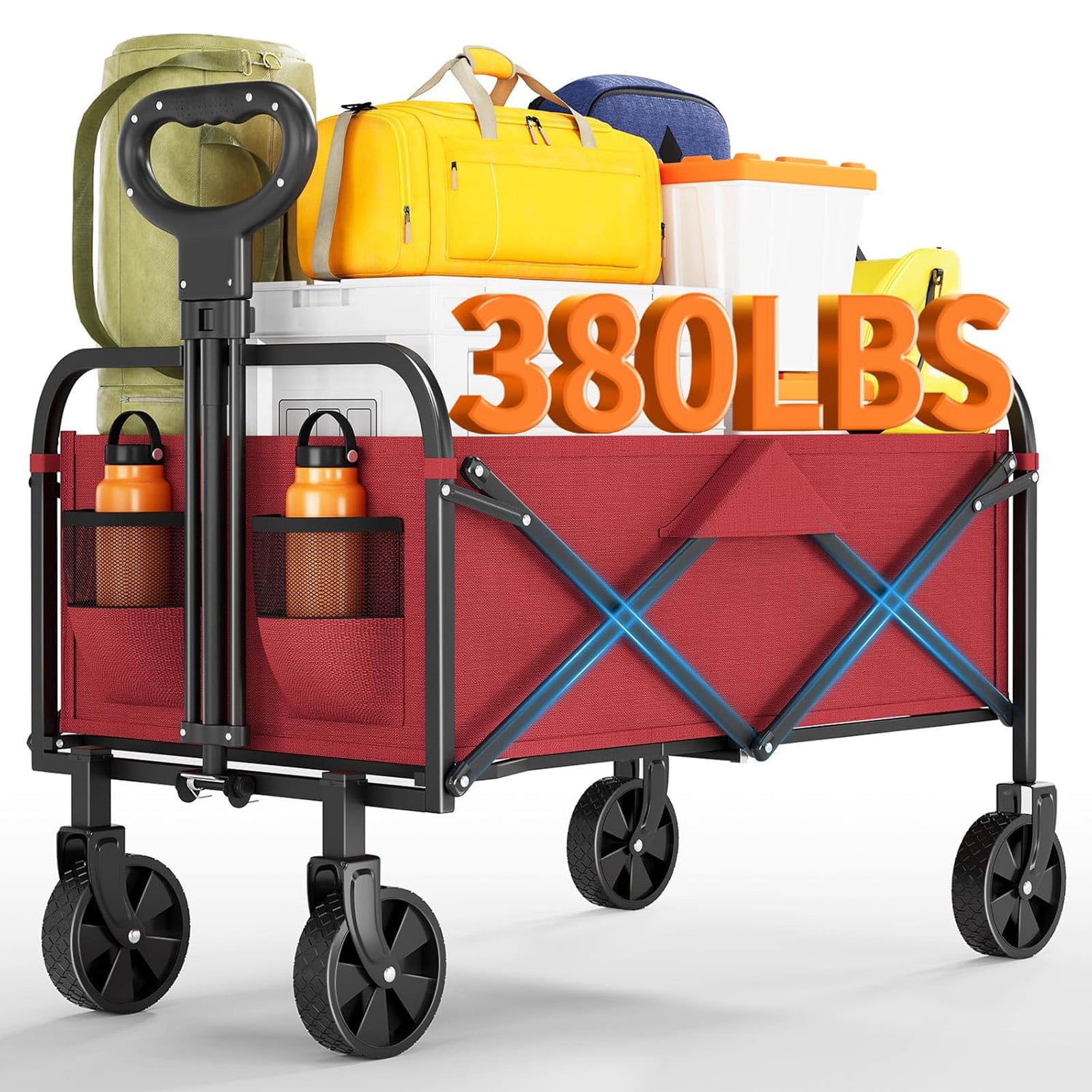 Pinypikaka 220L Folding Wagons Carts 380lbs Utility Wagon Cart with ...