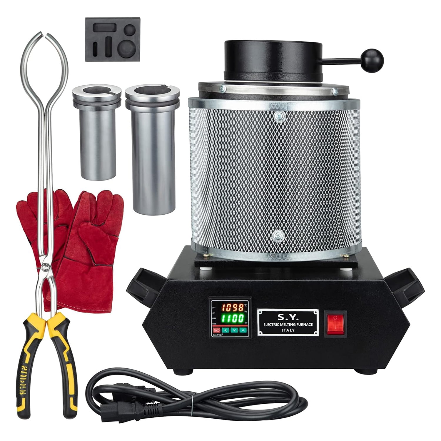 Pinypikaka 3+1KG Gold Melting Furnacing, 2100℉ Digital Electric Smelter ...