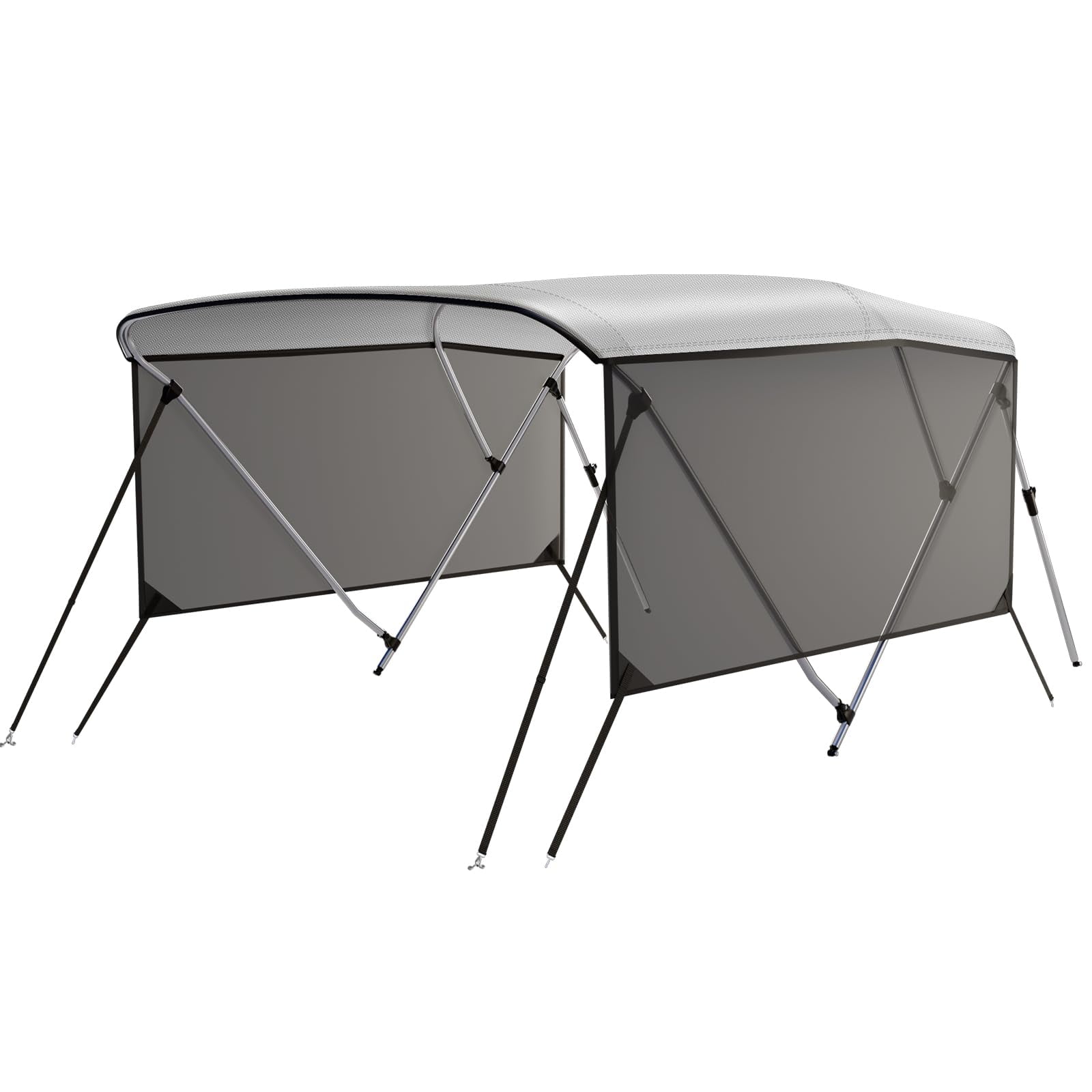 Pinypikaka 3 Bow Bimini Tops, 600D Marine Canvas, Sun Shade Boat Canopy ...