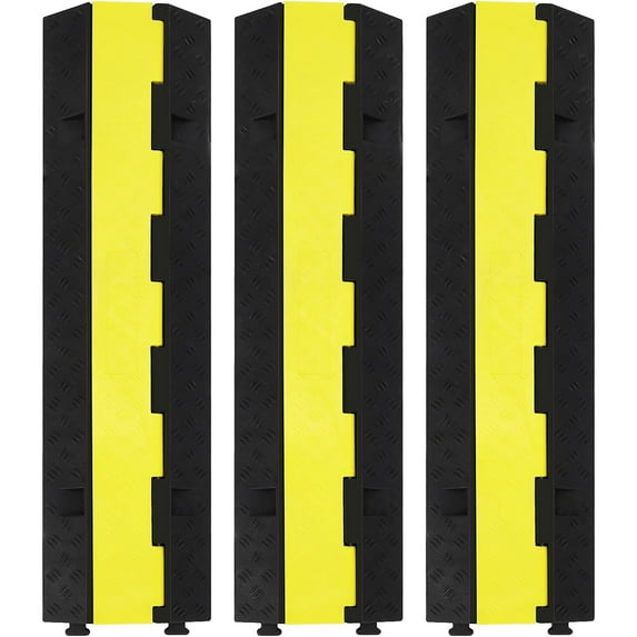 Pinypikaka 3PCS Heavy Duty Rubber Cable Protectors with 2 Channel Ramps ...