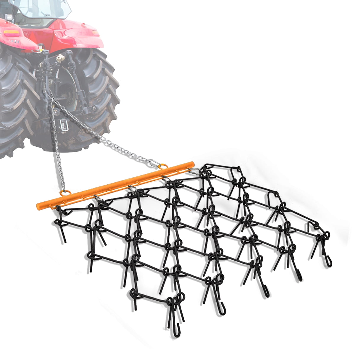 Pinypikaka 4 x 4 FT Heavy Duty Chain Drag Harrow 3/8" Tines Compatible ...