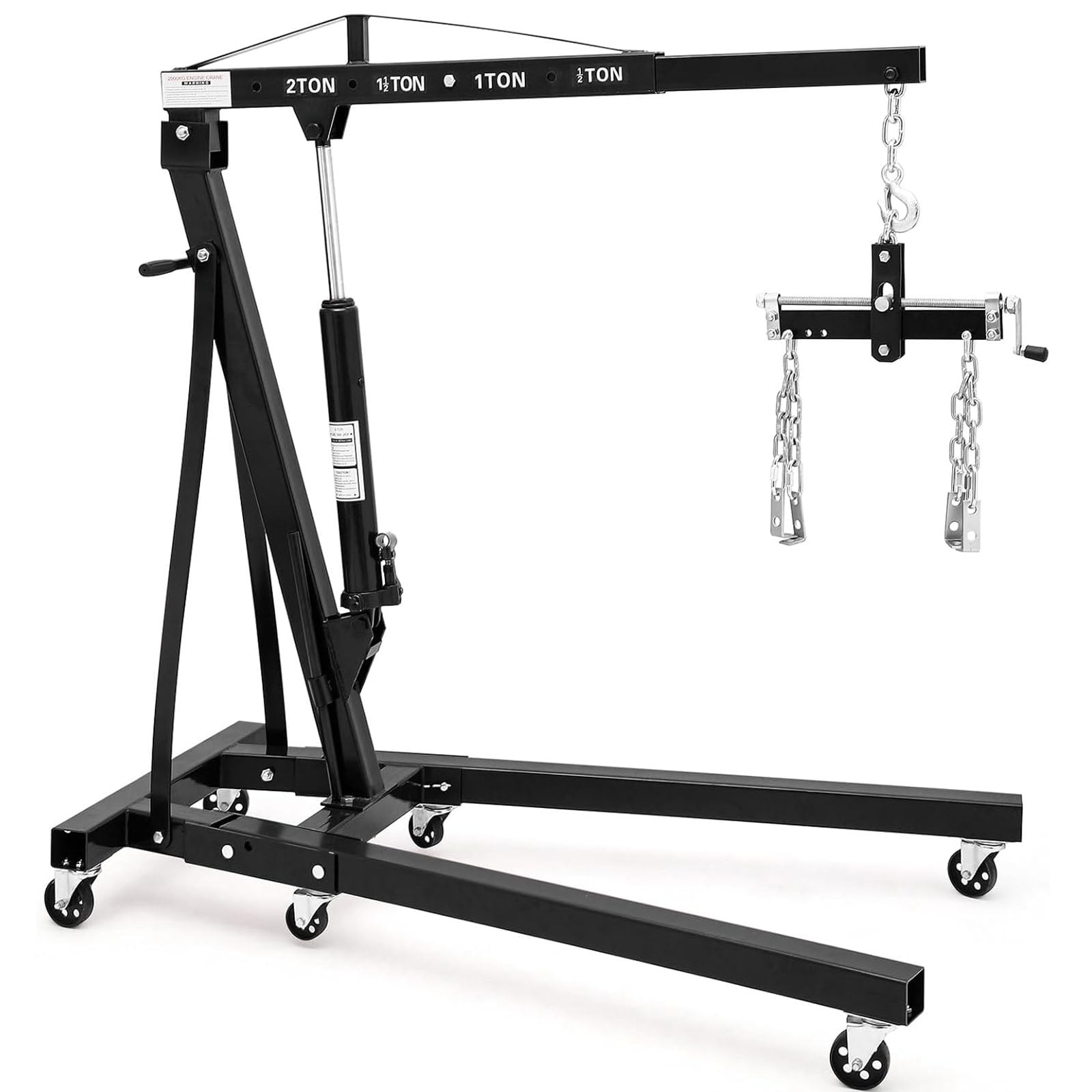 Pinypikaka 4400Lbs Engine Hoist 2 Ton Folding Hydraulic Hoists Cherry Picker, Heavy-Duty Engine ...