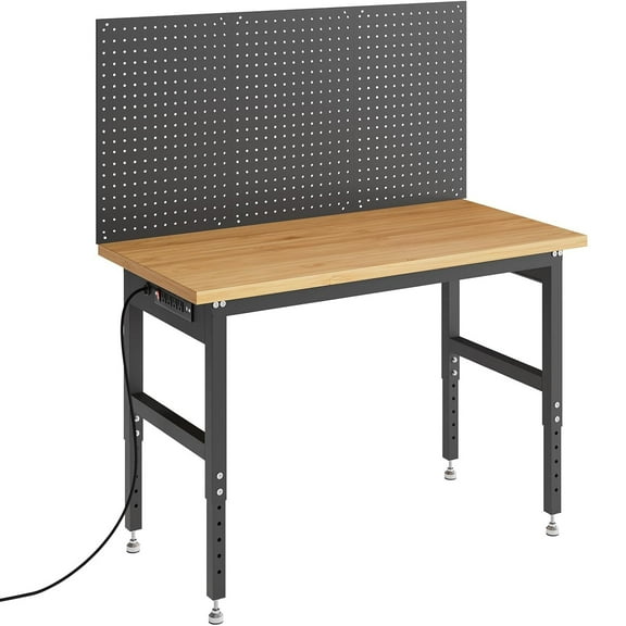 WORKPRO 47.2" x 23.6" Adjustable Height Workbench with Crank Handle ...