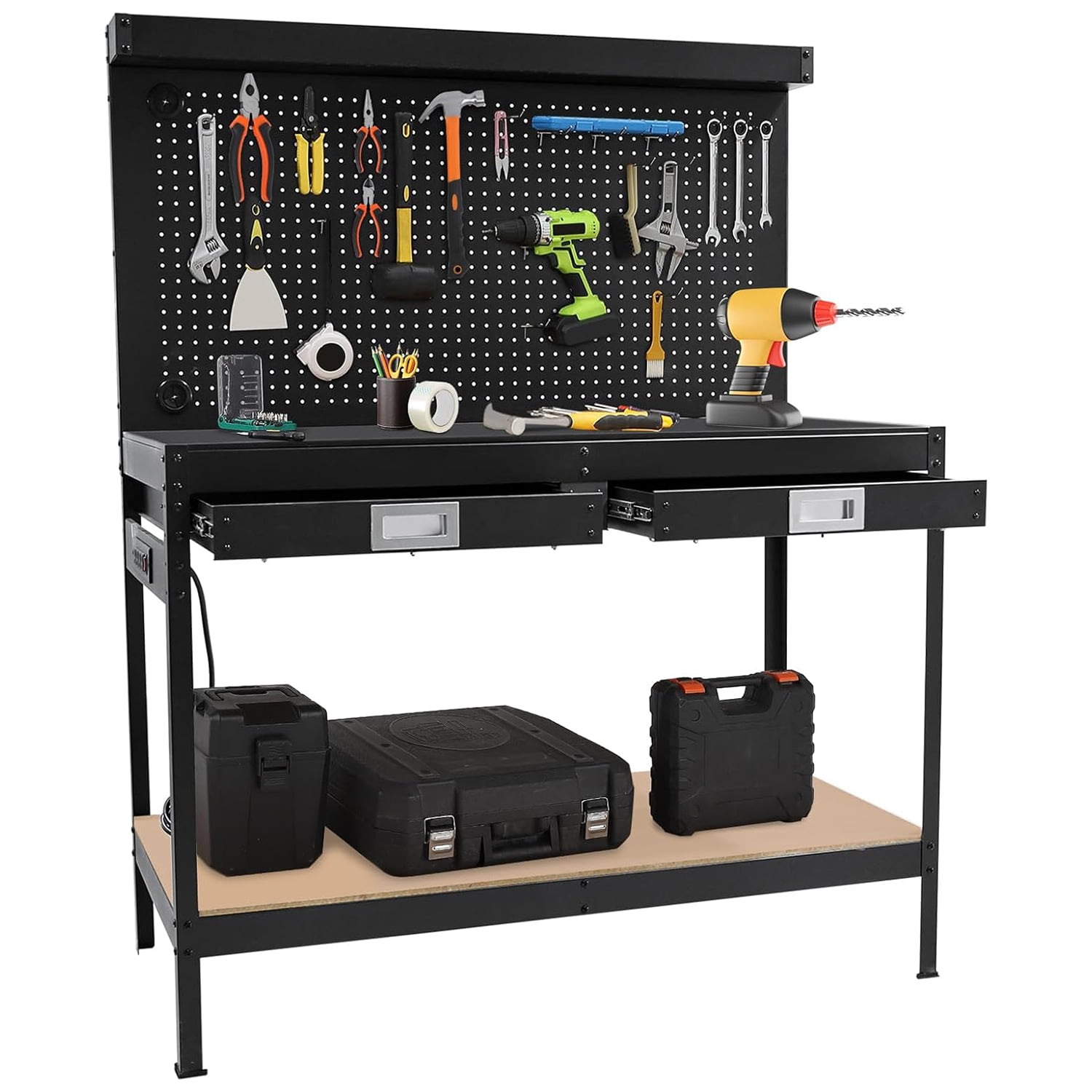 Pinypikaka 48" Workbench, Heavy Duty Steel Tool Storage Work Table for ...