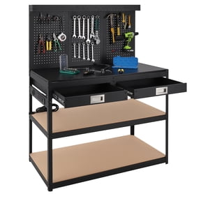 LARBANKE 48-inch Adjustable Hardwood Workbench, 2000 lbs Load Capacity ...