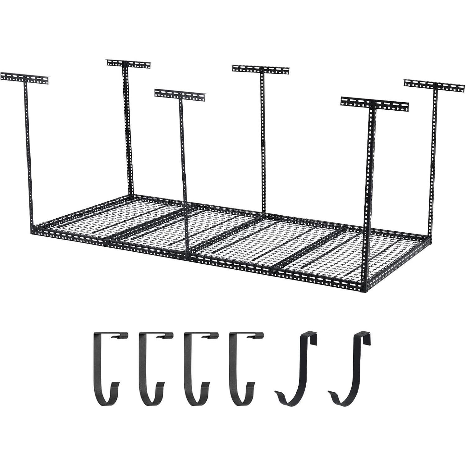 Pinypikaka 4x8 FT Overhead Garage Storage Rack, 660 lbs Loading Weight ...