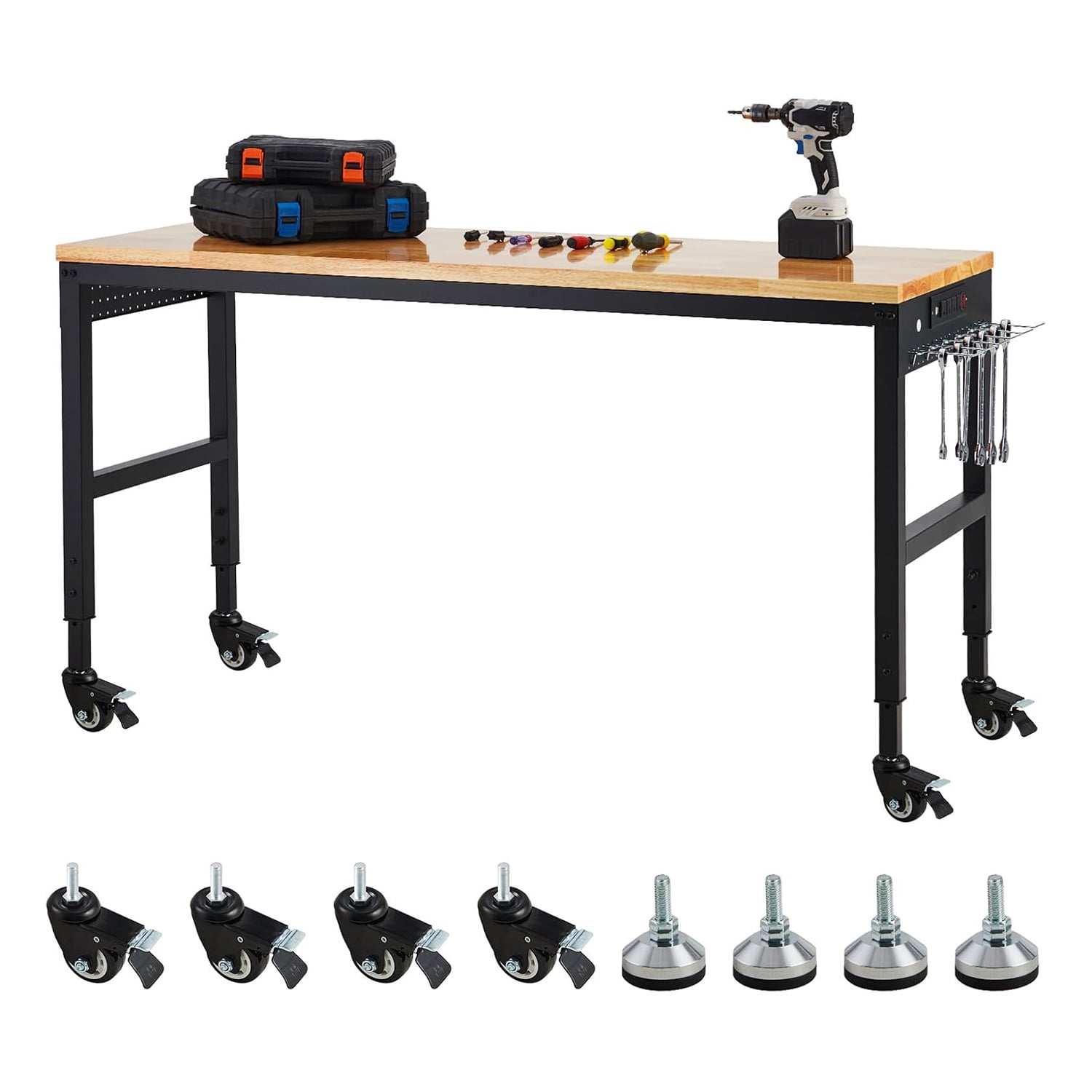 Pinypikaka 60" x 22" Adjustable Workbench, 2000 lbs Load Capacity, 29.5 ...