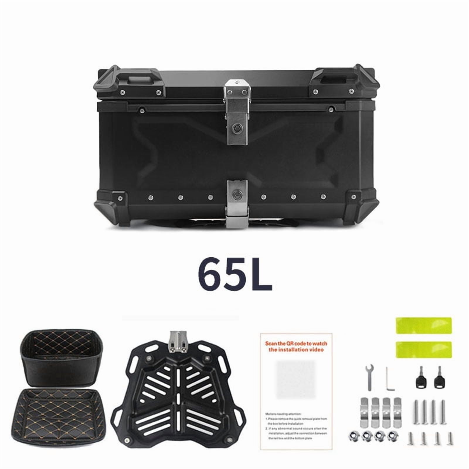 Pinypikaka 65L Universal Motorcycle Top Case Waterproof Aluminum ...