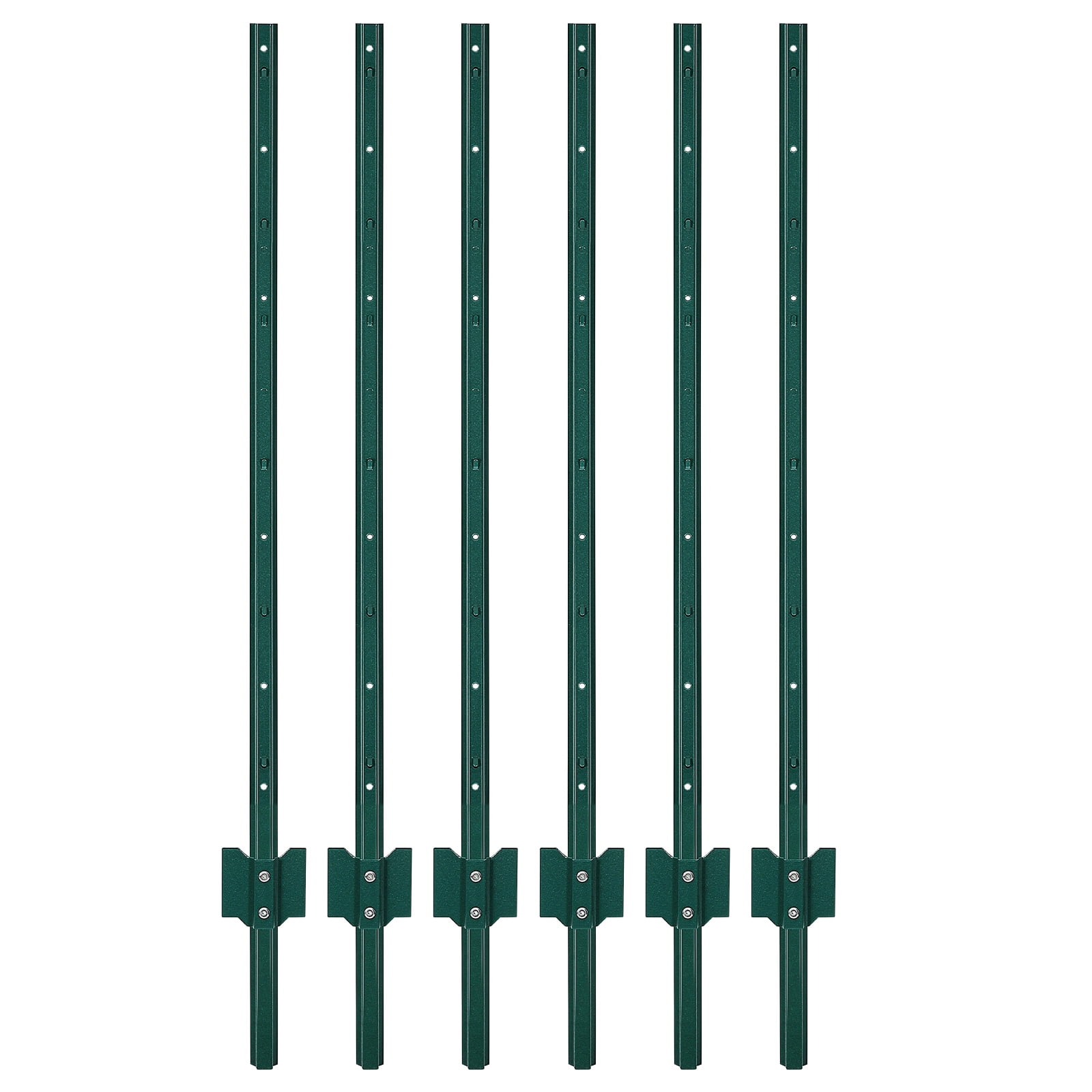 Pinypikaka 6PCS Metal Fence Post, 4FT Steel Garden Fence Stakes, T ...