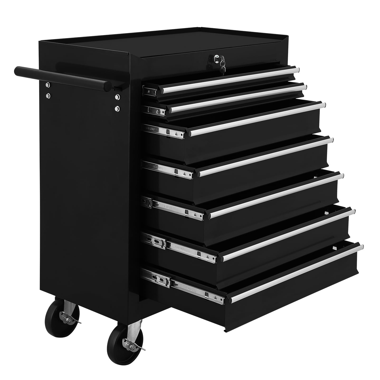 Pinypikaka 7 Drawer Rolling Tool Chest on Wheels, Lockable Tool Box ...