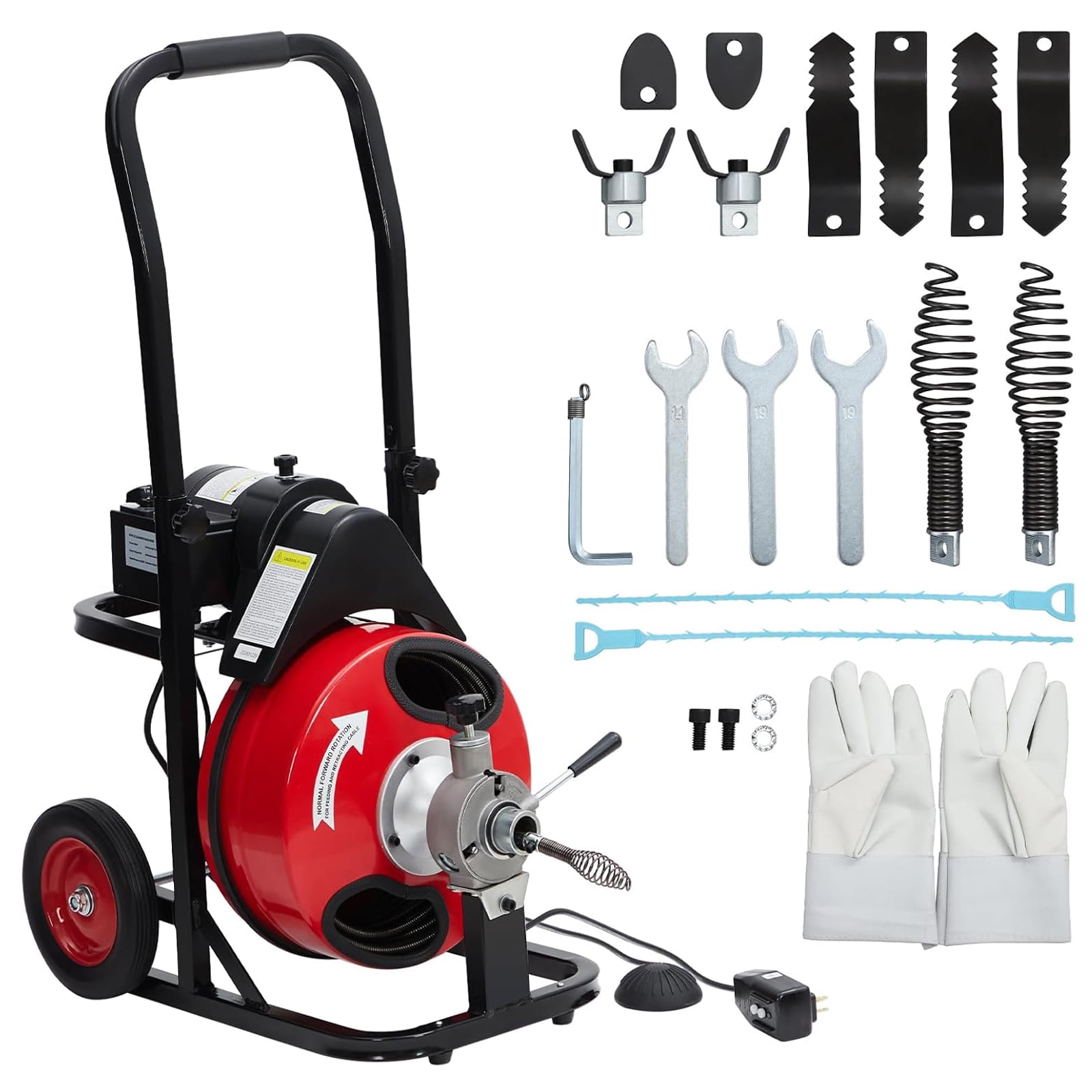 Pinypikaka 75ft x 1/2inch Drain Cleaner Machine Auto-feed Electric ...