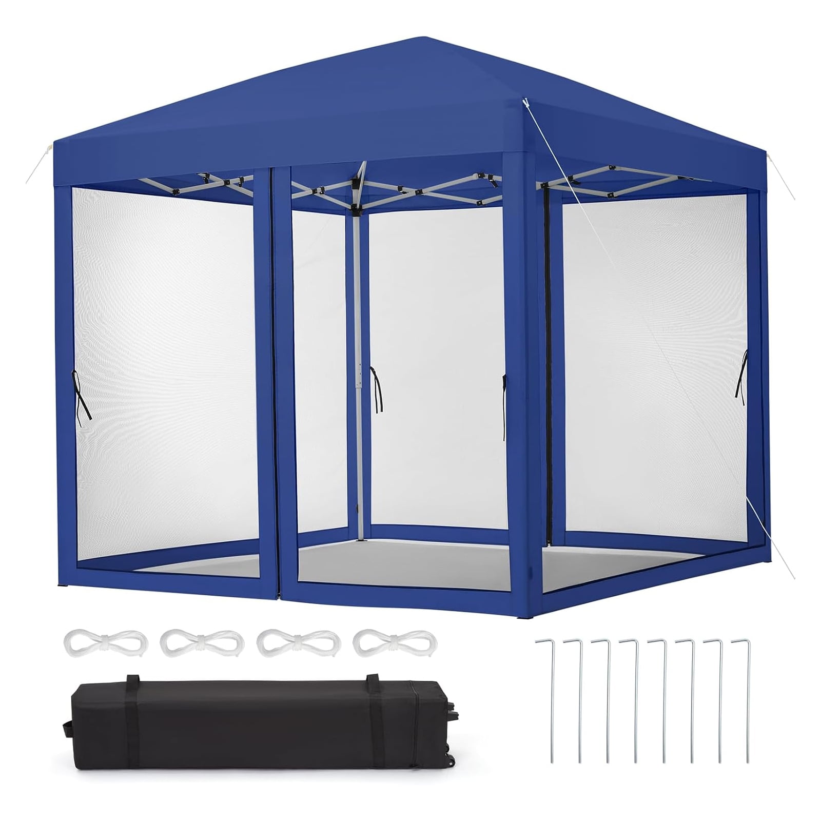 Pinypikaka 8'x8' Heavy Duty Pop up Canopy Tent, Gazebo with Netting ...