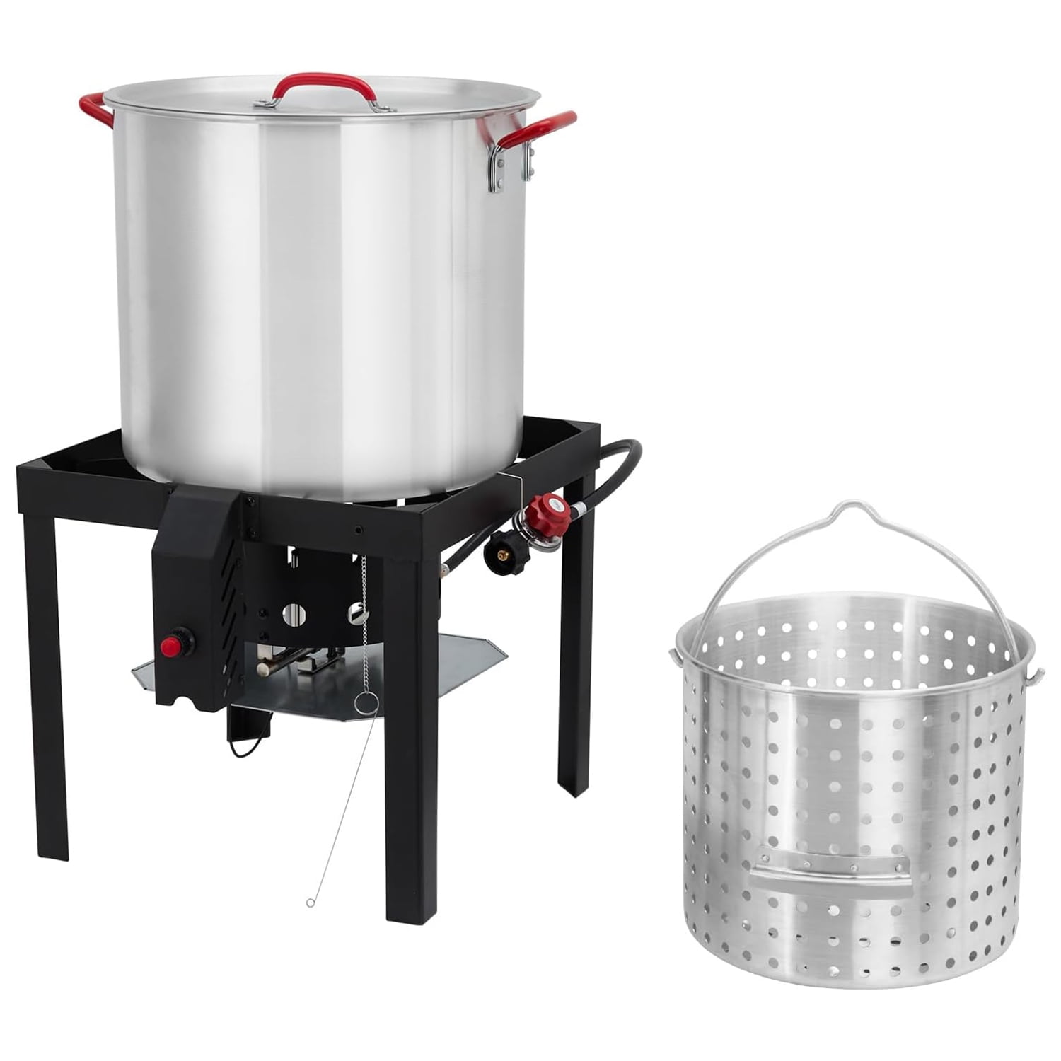 Pinypikaka 80QT Seafood Boil Pot, Aluminum Crawfish Boiler with Steam ...