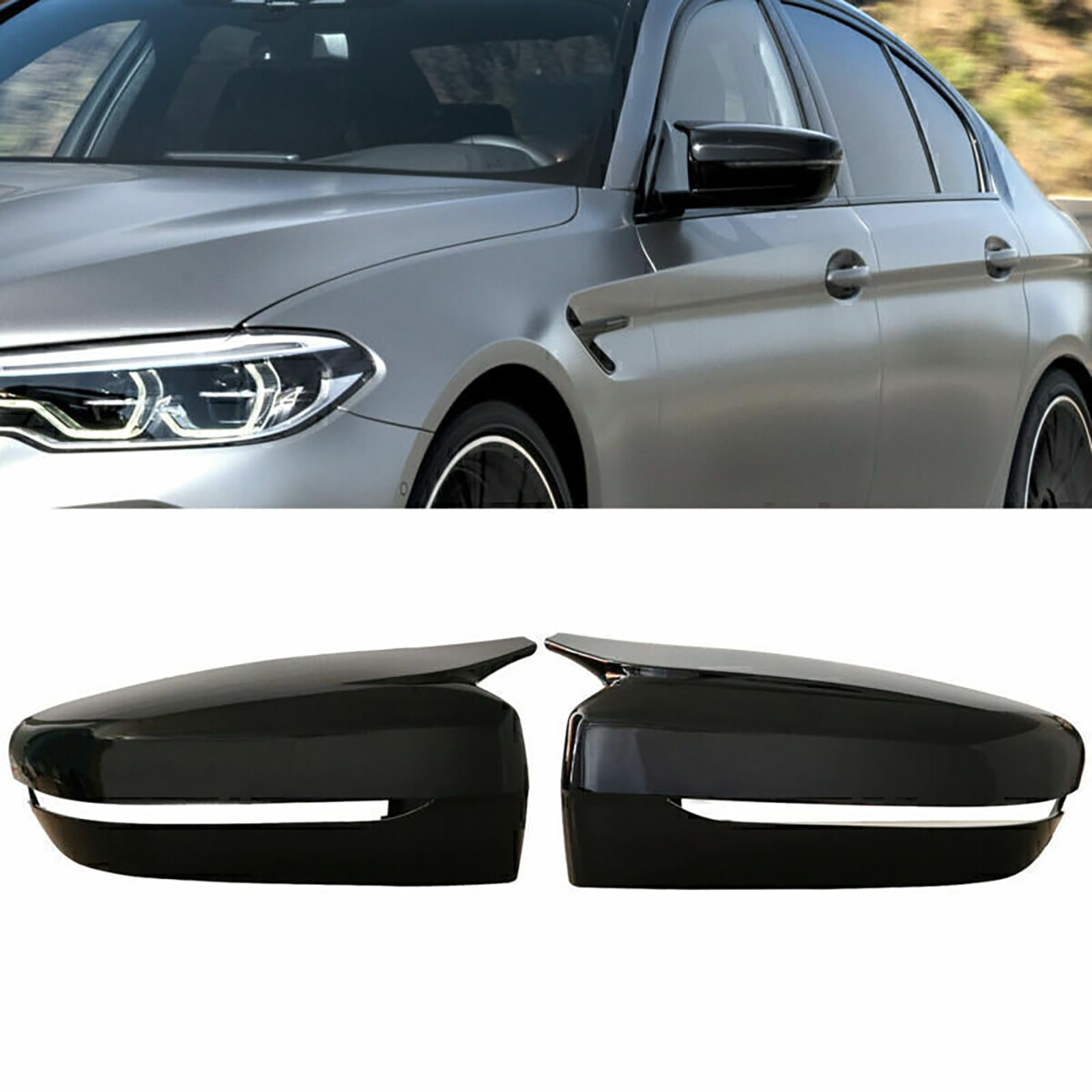 Pinypikaka A Pair Door Side Mirror Cover Cap Replacement 51167422719 ...