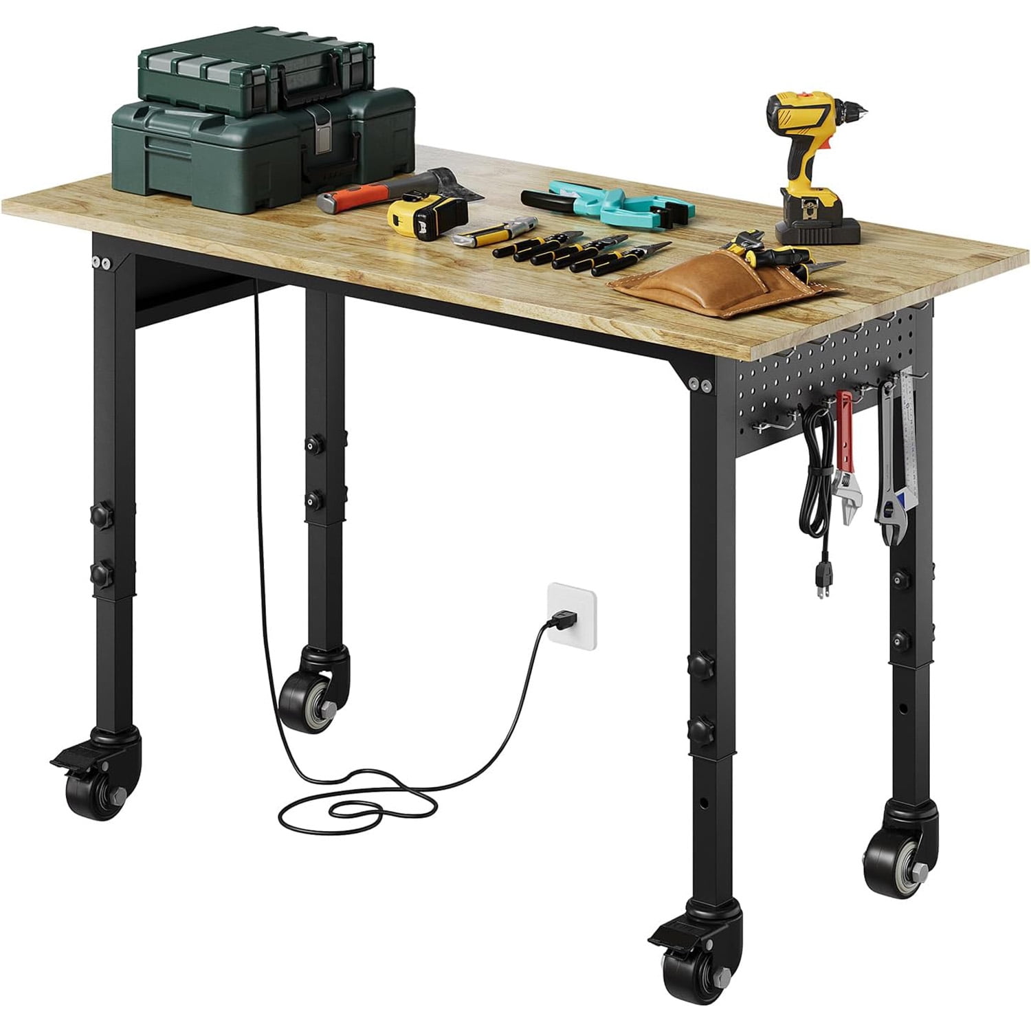 Pinypikaka Adjustable Work Bench for Garage, Heavy Duty Workstation ...