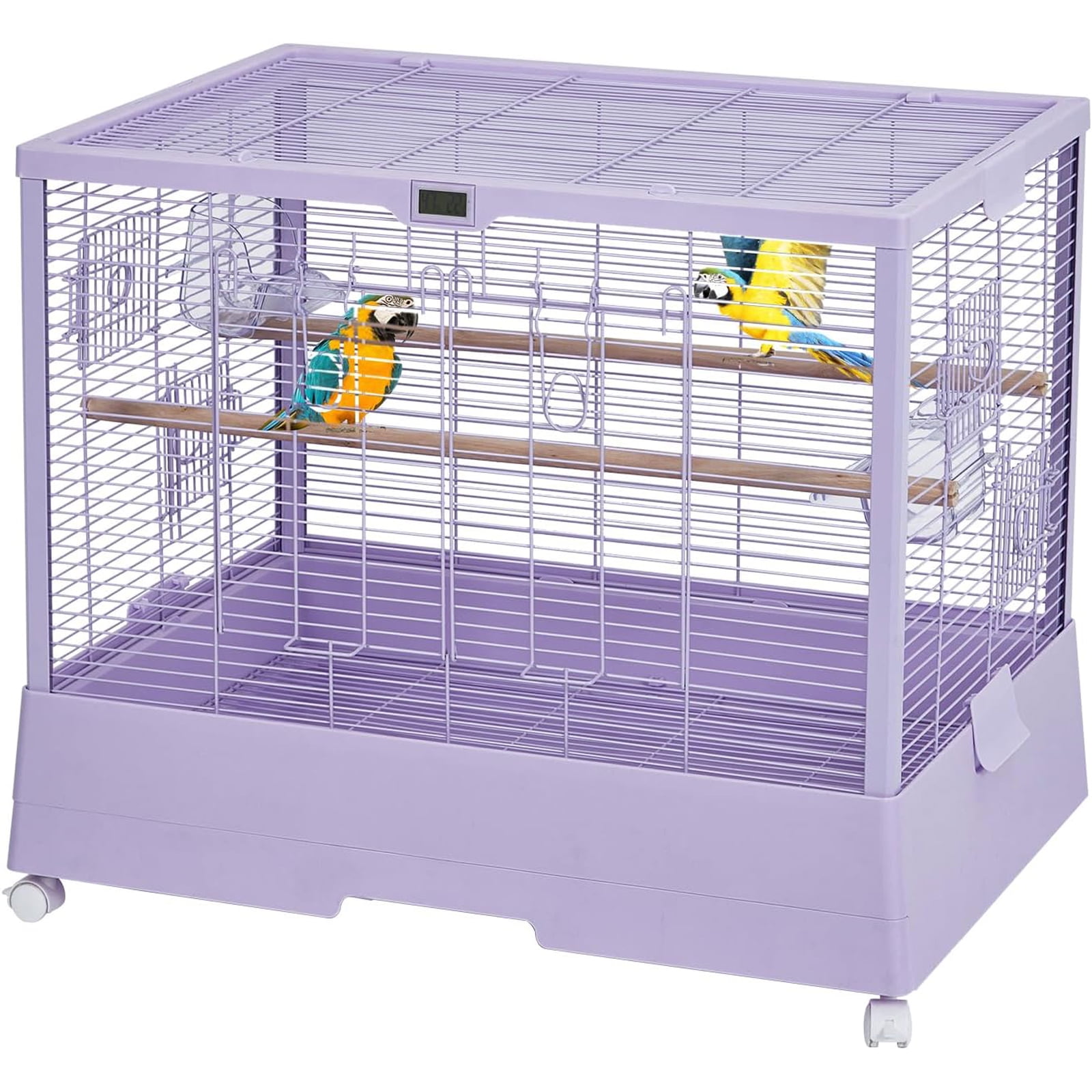Pinypikaka Bird Cage, 28 Inch Portable Feeding Parakeet Cage for Travel ...