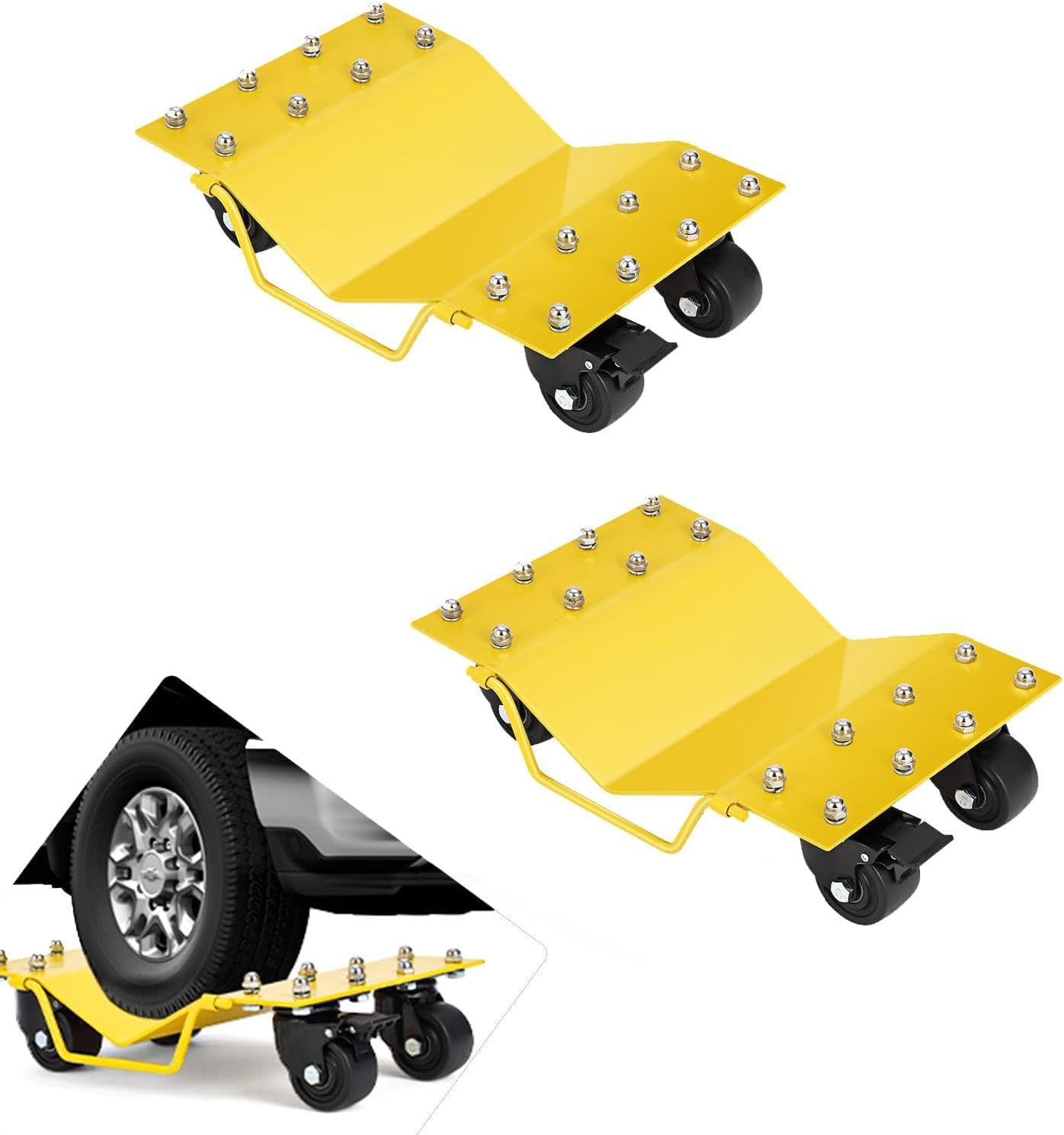 Pinypikaka Car Dolly Heavy Duty Wheel Dolly Vehicle Tire Skates 4000lbs ...