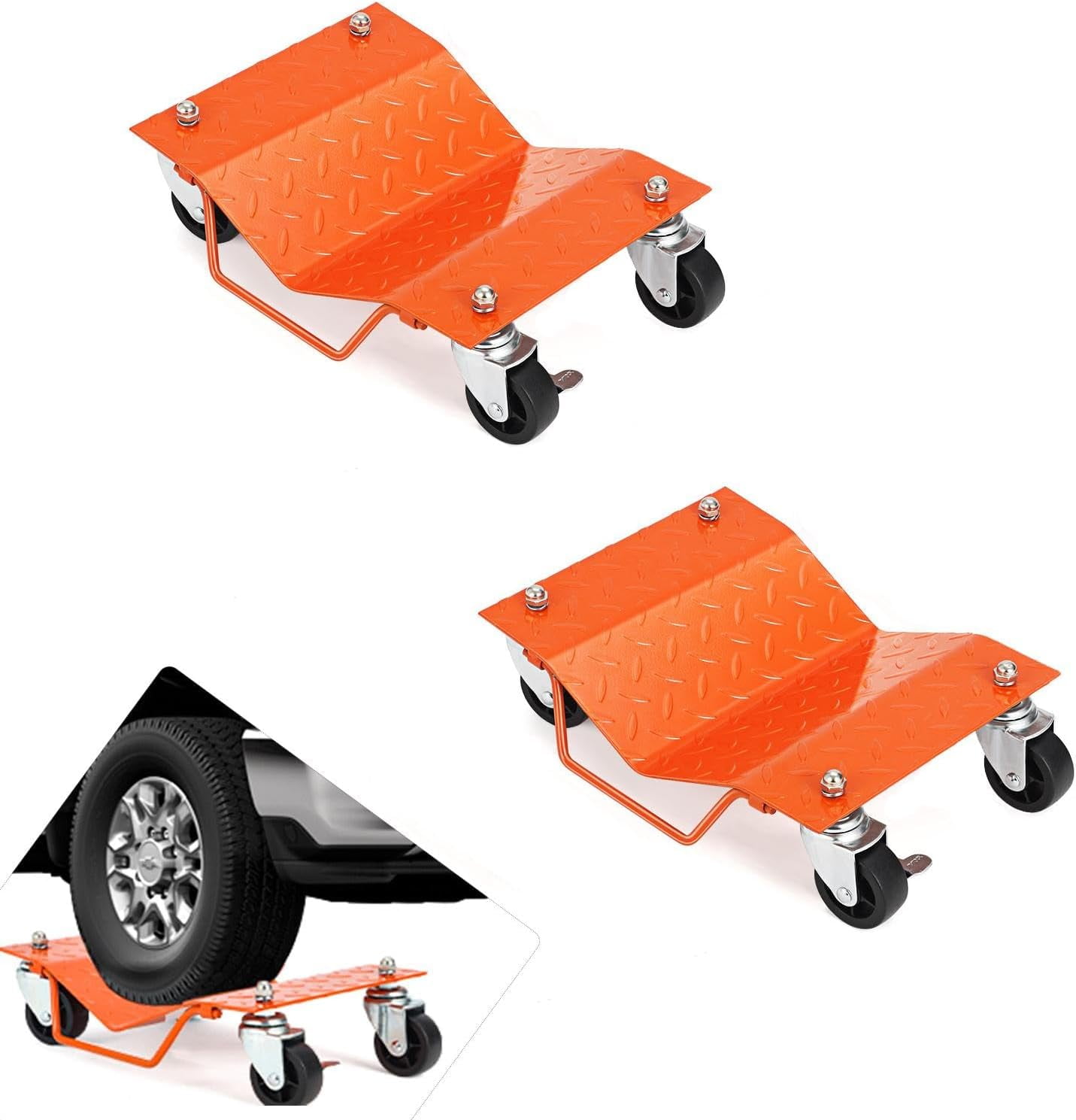 Pinypikaka Car Wheel Dolly Set, 1500lbs Capacity for Each, Car Wheel ...