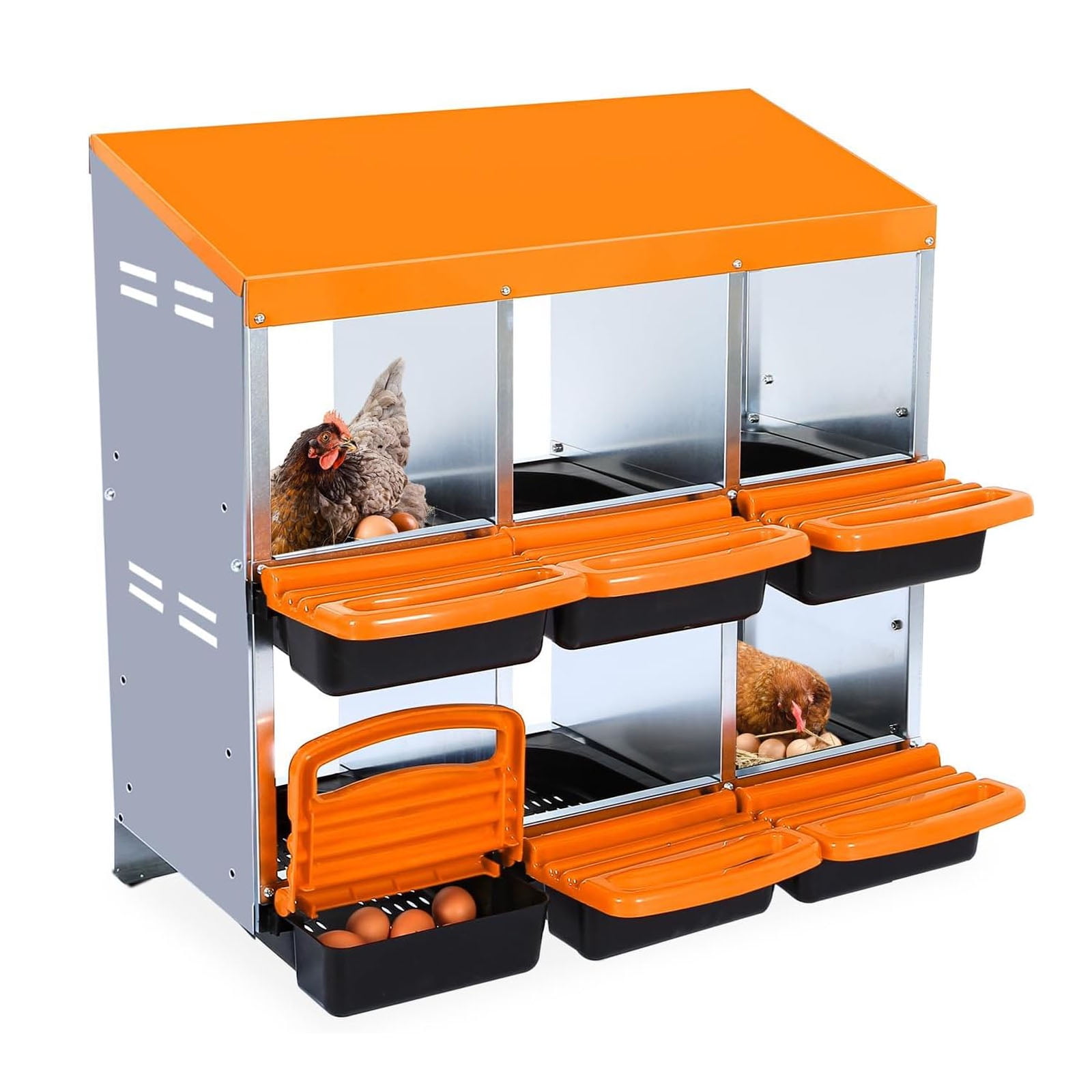 Pinypikaka Chicken Nesting Box, 6 Compartments Nesting Boxes for ...