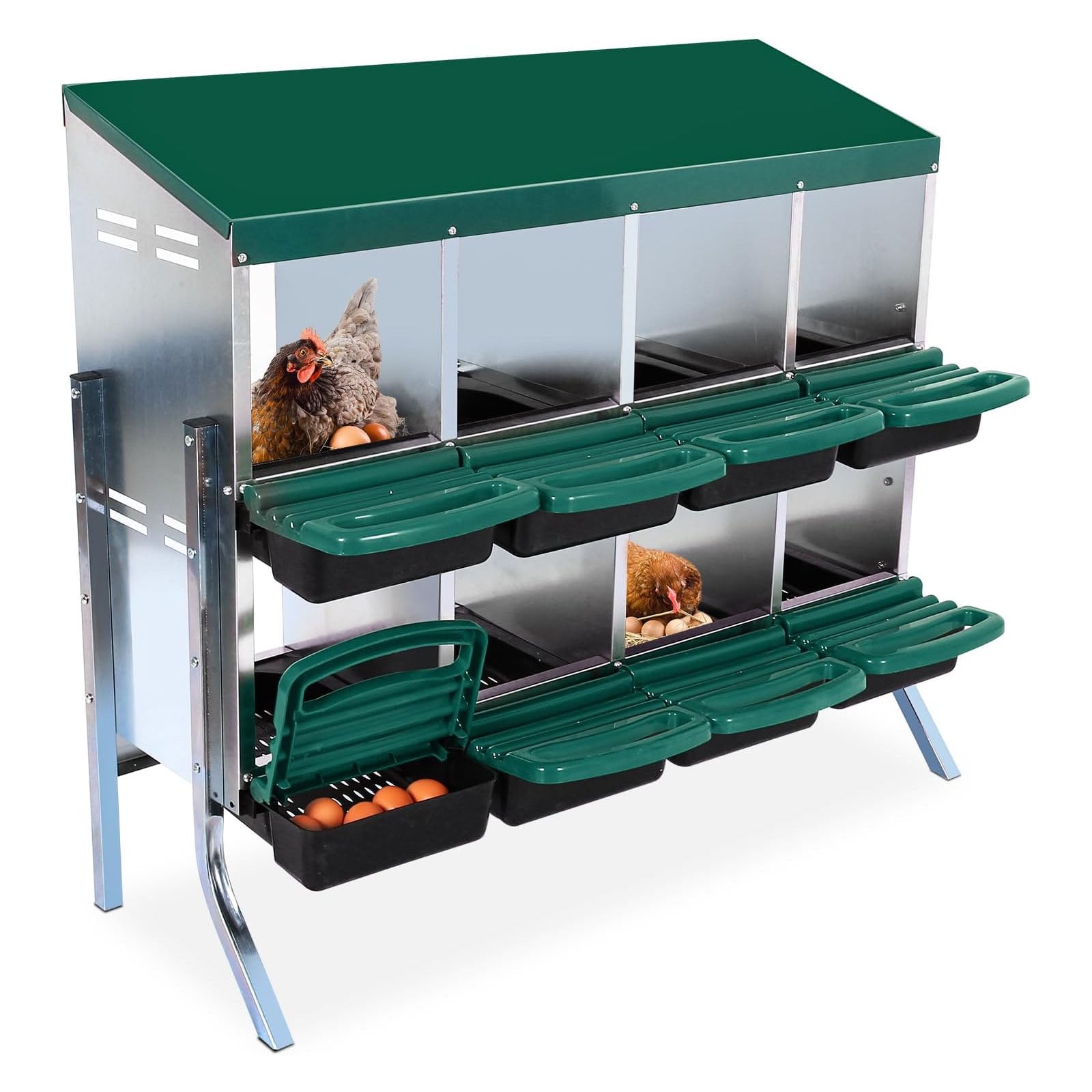 Pinypikaka Chicken Nesting Box with Bracket Legs, 8 Compartments ...