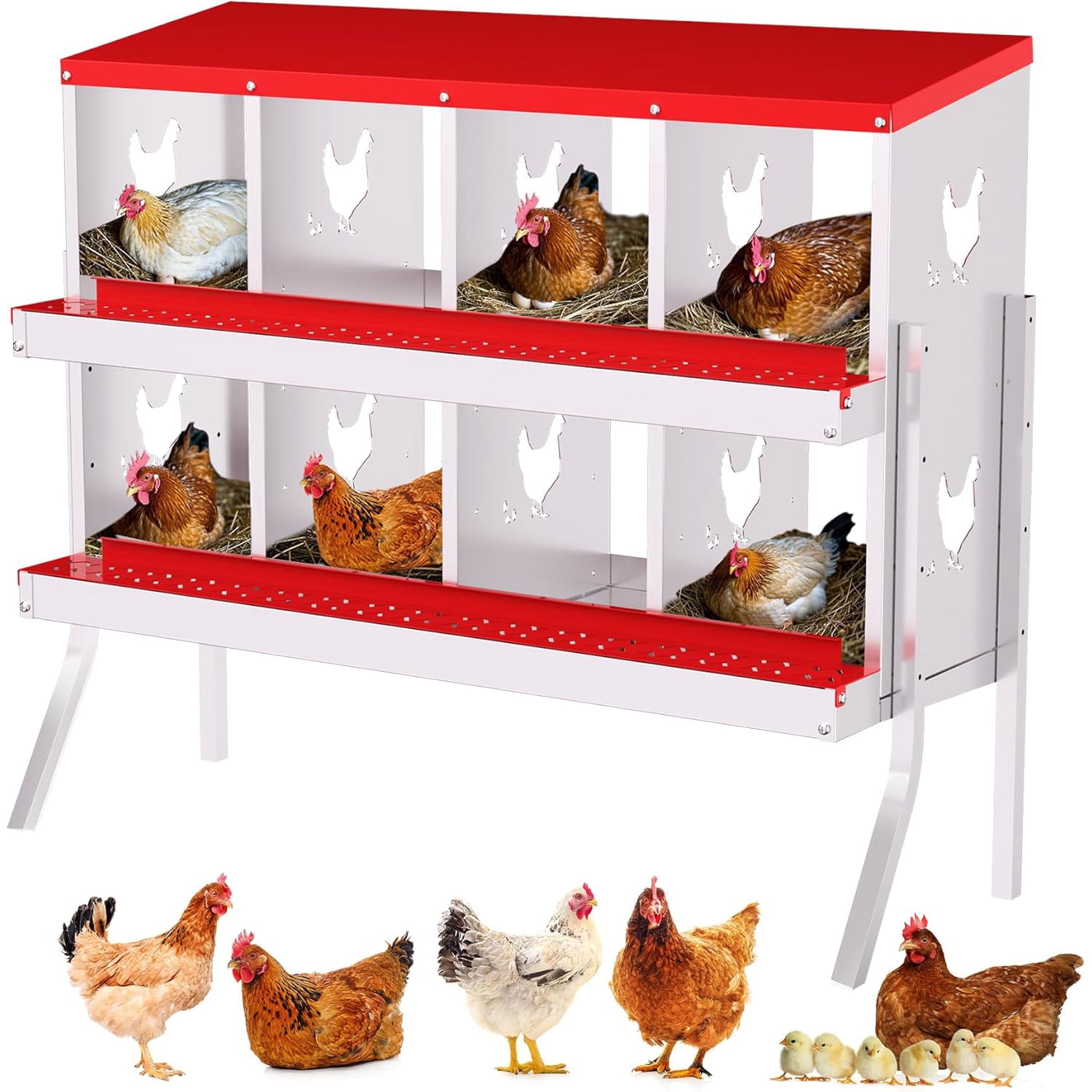 Pinypikaka Chicken Nesting Boxes, 6/8/10 Compartments Nesting Boxes ...