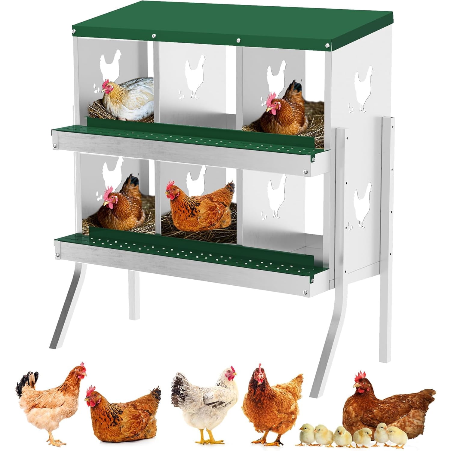 Pinypikaka Chicken Nesting Boxes, 6/8/10 Compartments Nesting Boxes ...