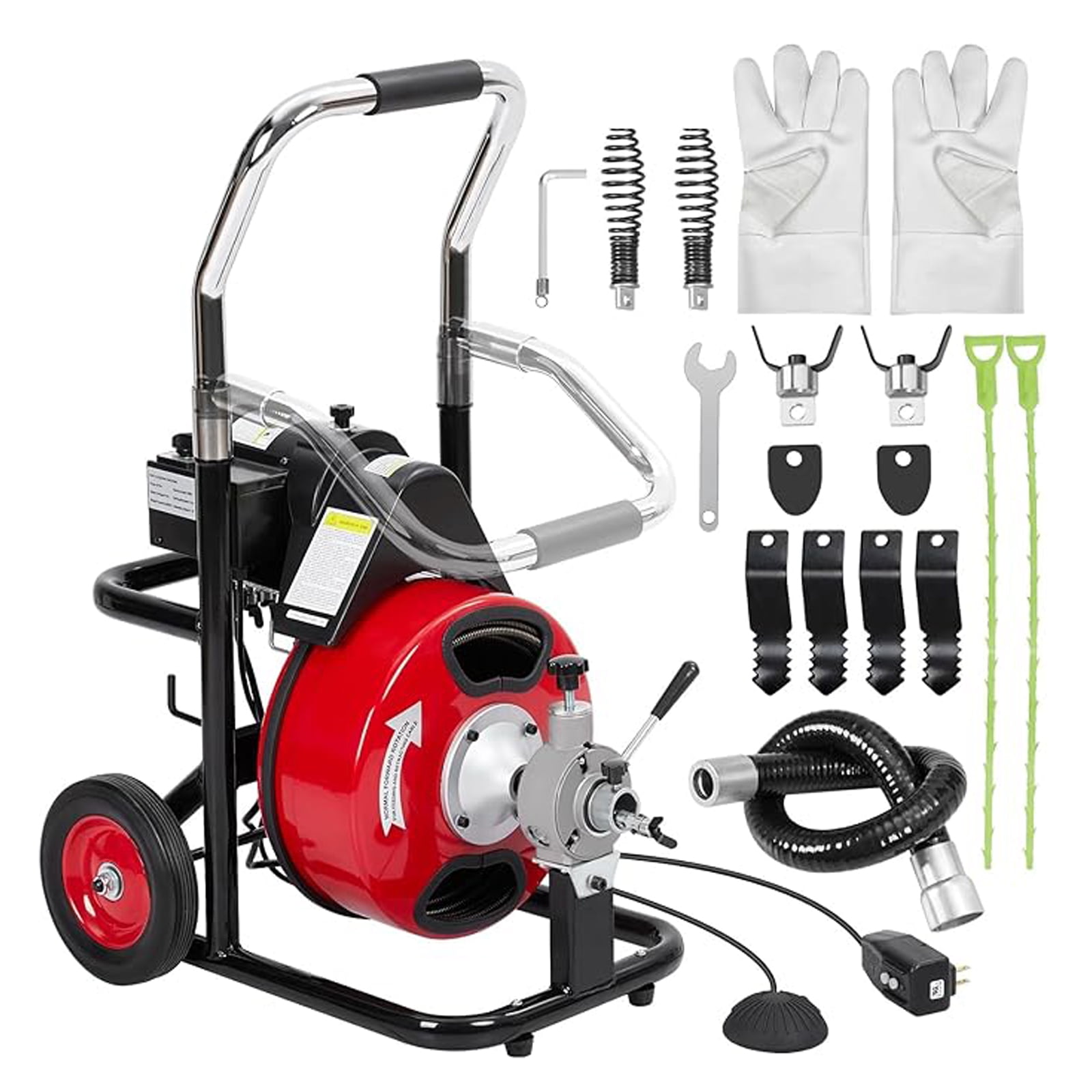 Pinypikaka Drain Cleaner Machine 75ft x 1/2 inch Professional Automatic ...