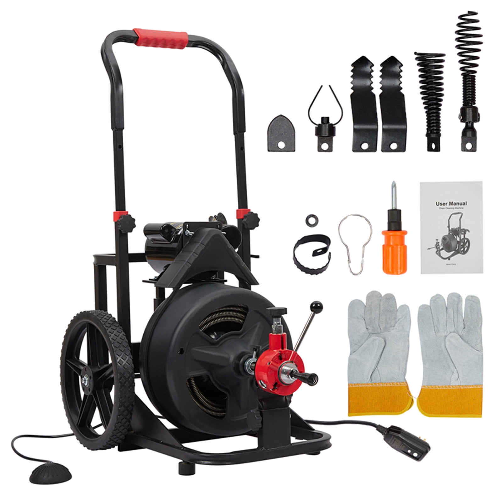 Pinypikaka Drain Cleaning Machine 100 ft x 1/2 inch Electric Drain ...