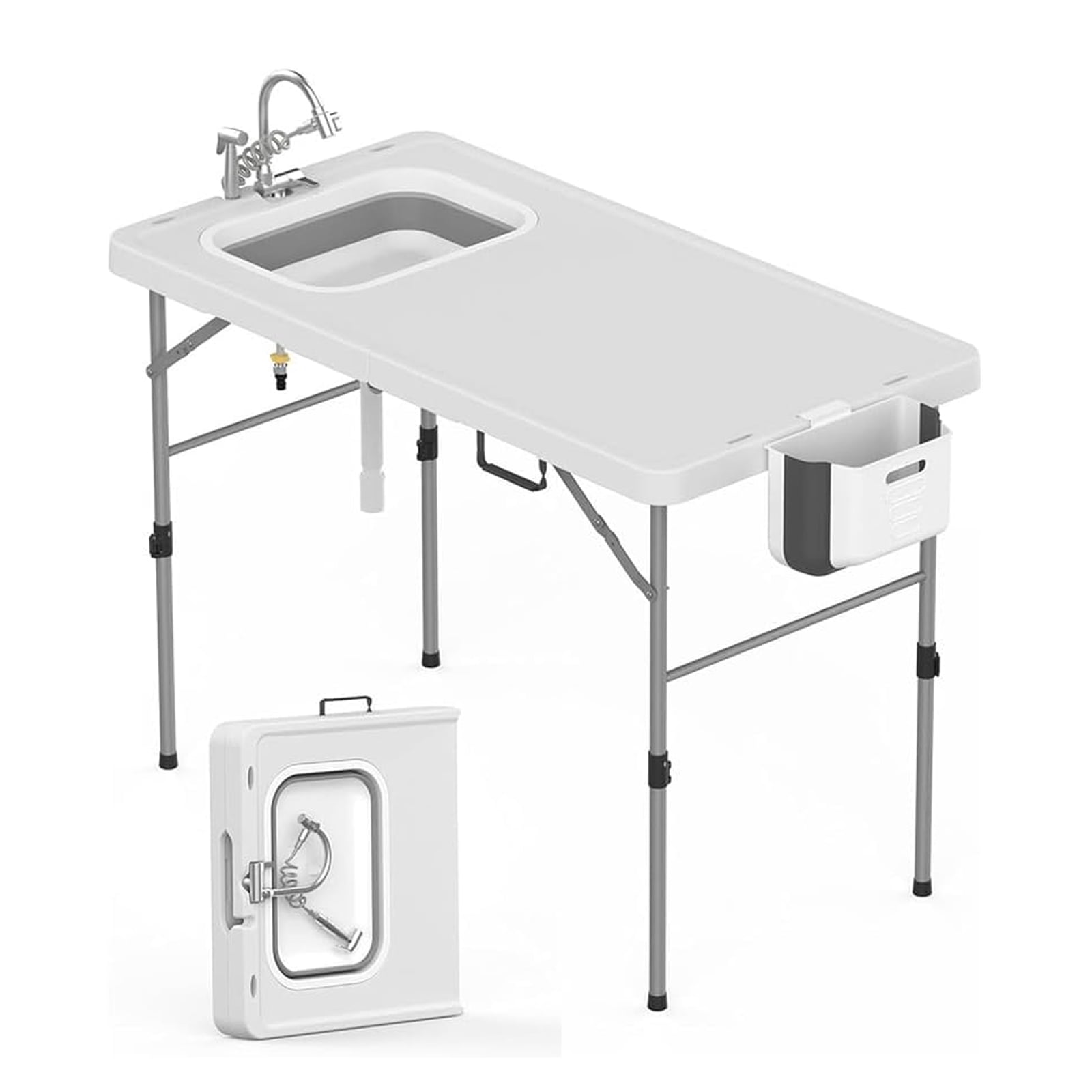 Pinypikaka Folding Fish Cleaning Table with Foldable Sink, Outdoor ...